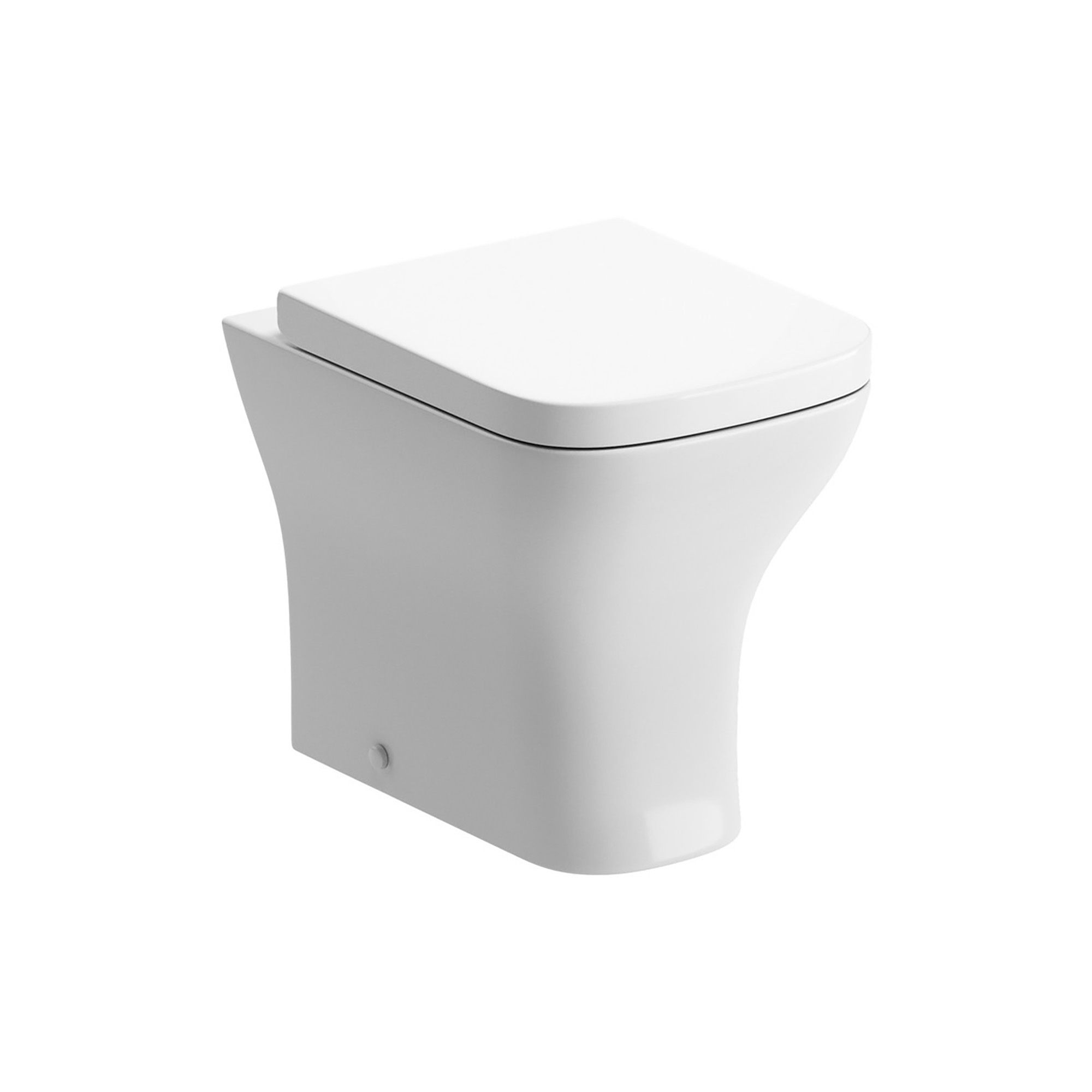 * Durleigh White Rimless Back to wall Toilet pan with Square Soft close ...