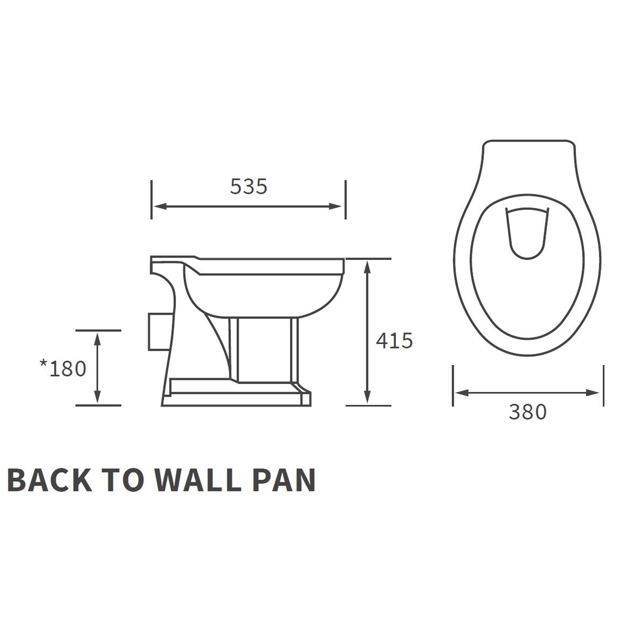 * Essentials Somerton White Boxed rim Back to wall Square Toilet pan ...