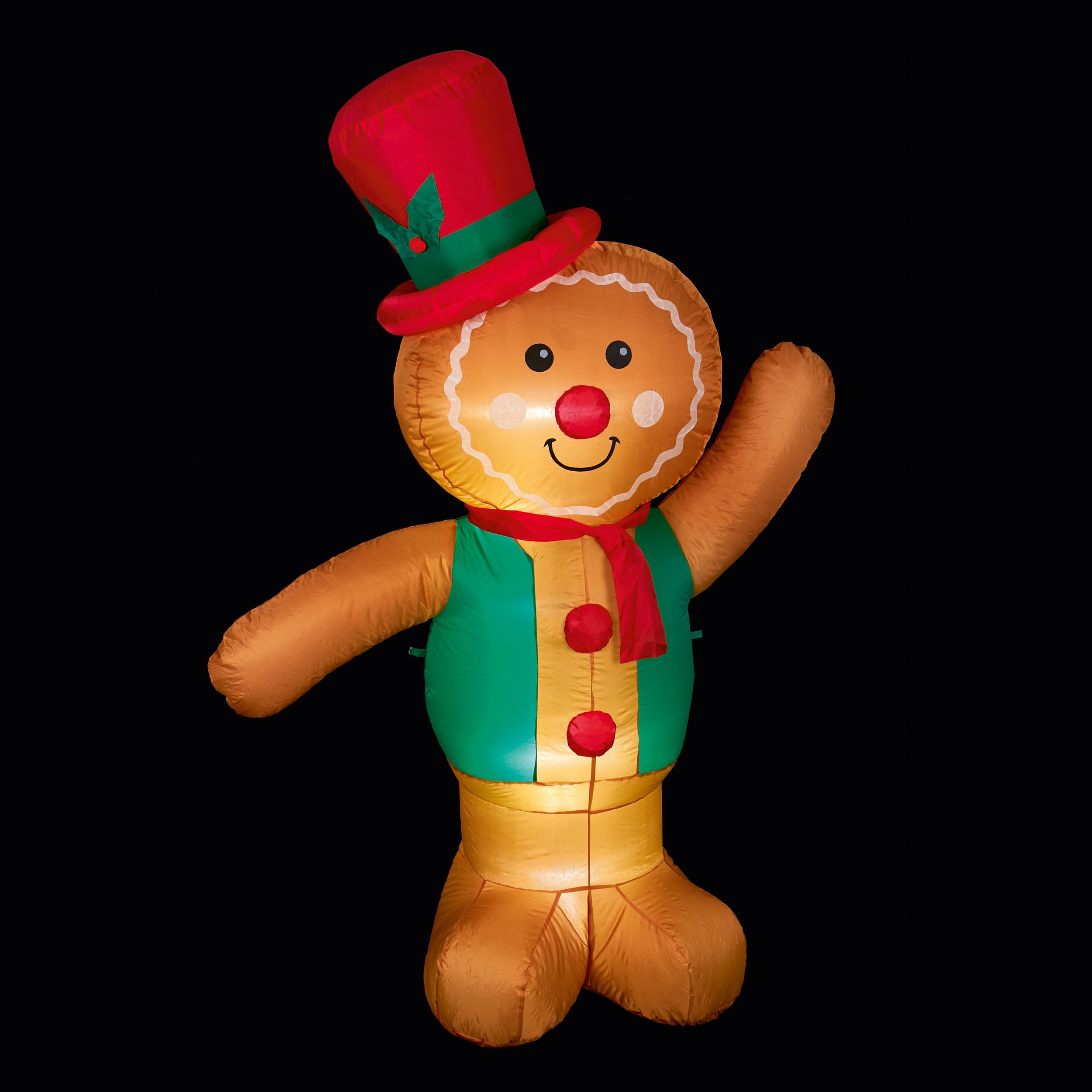 (H)1.85m LED Christmas Gingerbread man Inflatable | DIY at B&Q