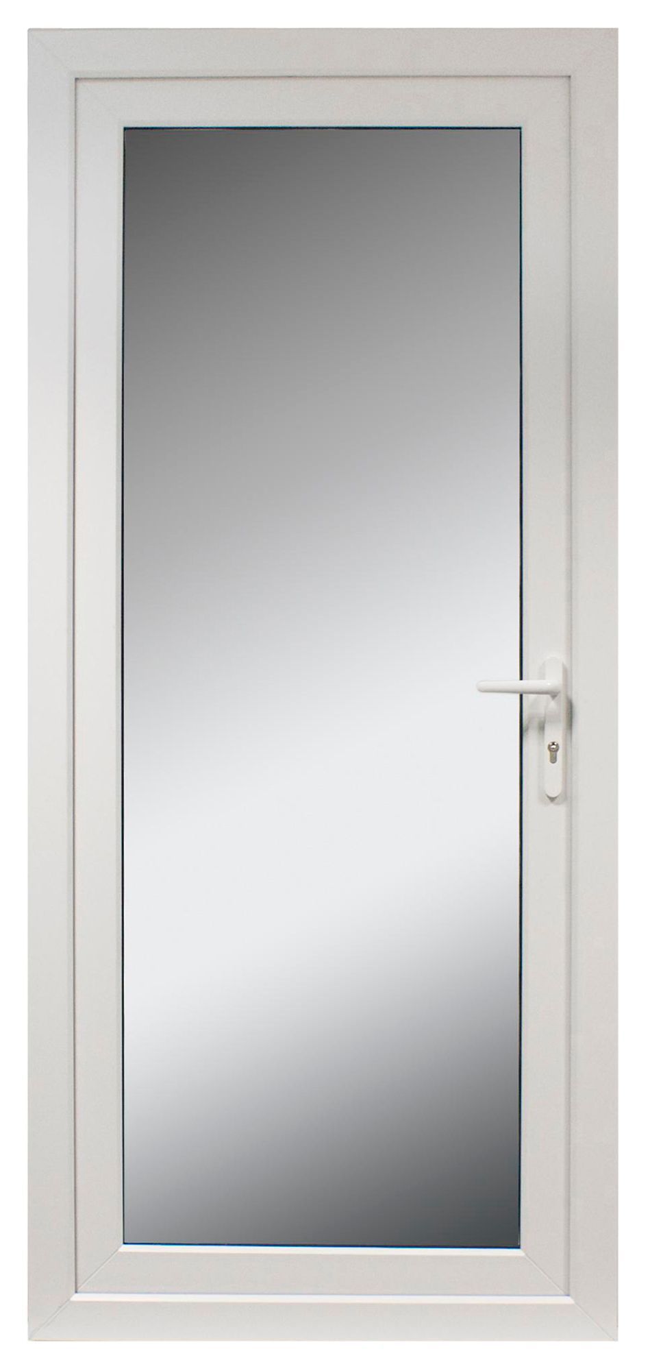 1 panel Glazed Industrial White LH External Back Door set, (H)2055mm (W ...