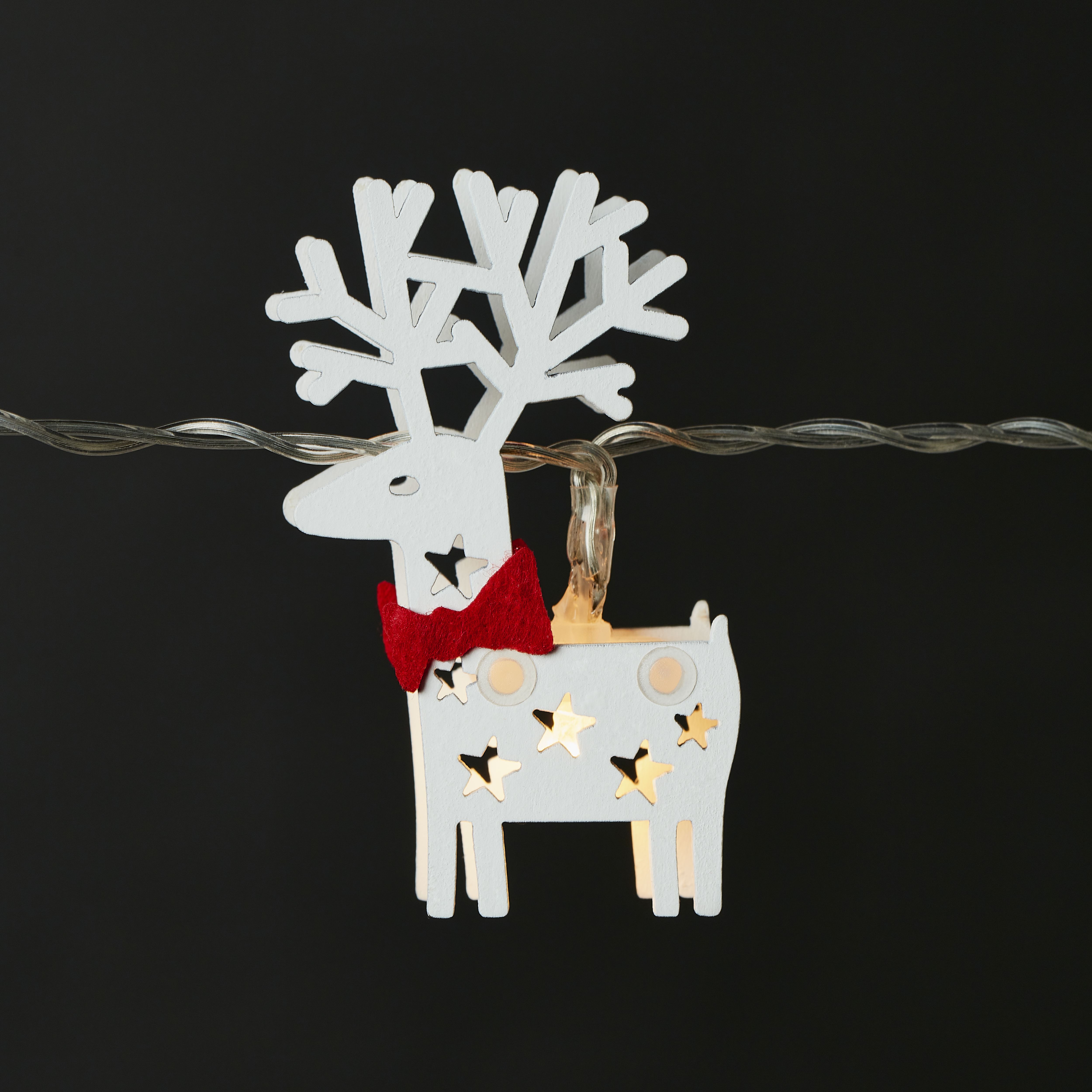 10 Warm white Reindeer LED Rope Light No timer function Clear cable