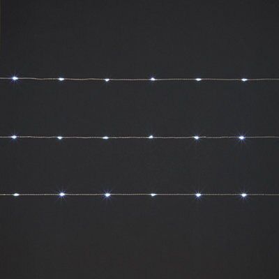 100 Ice white Copper wire LED With timer String lights Silver cable | DIY at B&Q