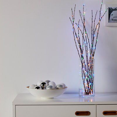 100 Multicolour Copper wire LED Without timer function String lights Silver cable