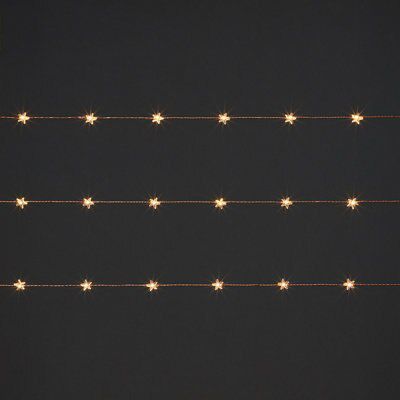 100 Warm white Star wire LED String lights With timer function Copper cable