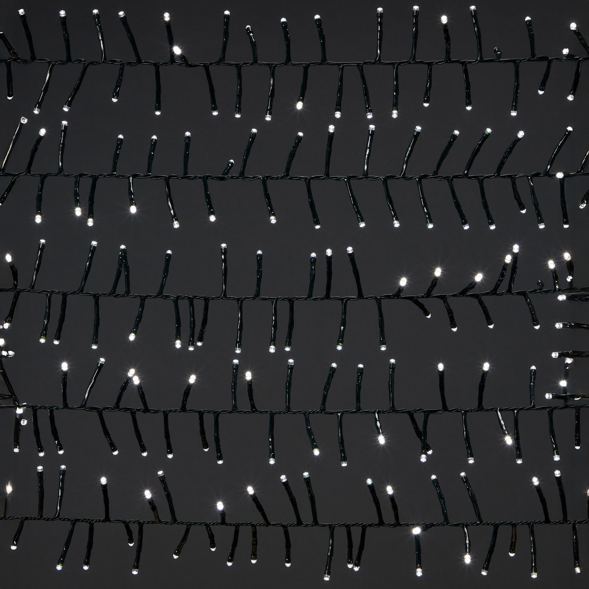 1000 Ice white Cluster LED String lights With timer function Green cable