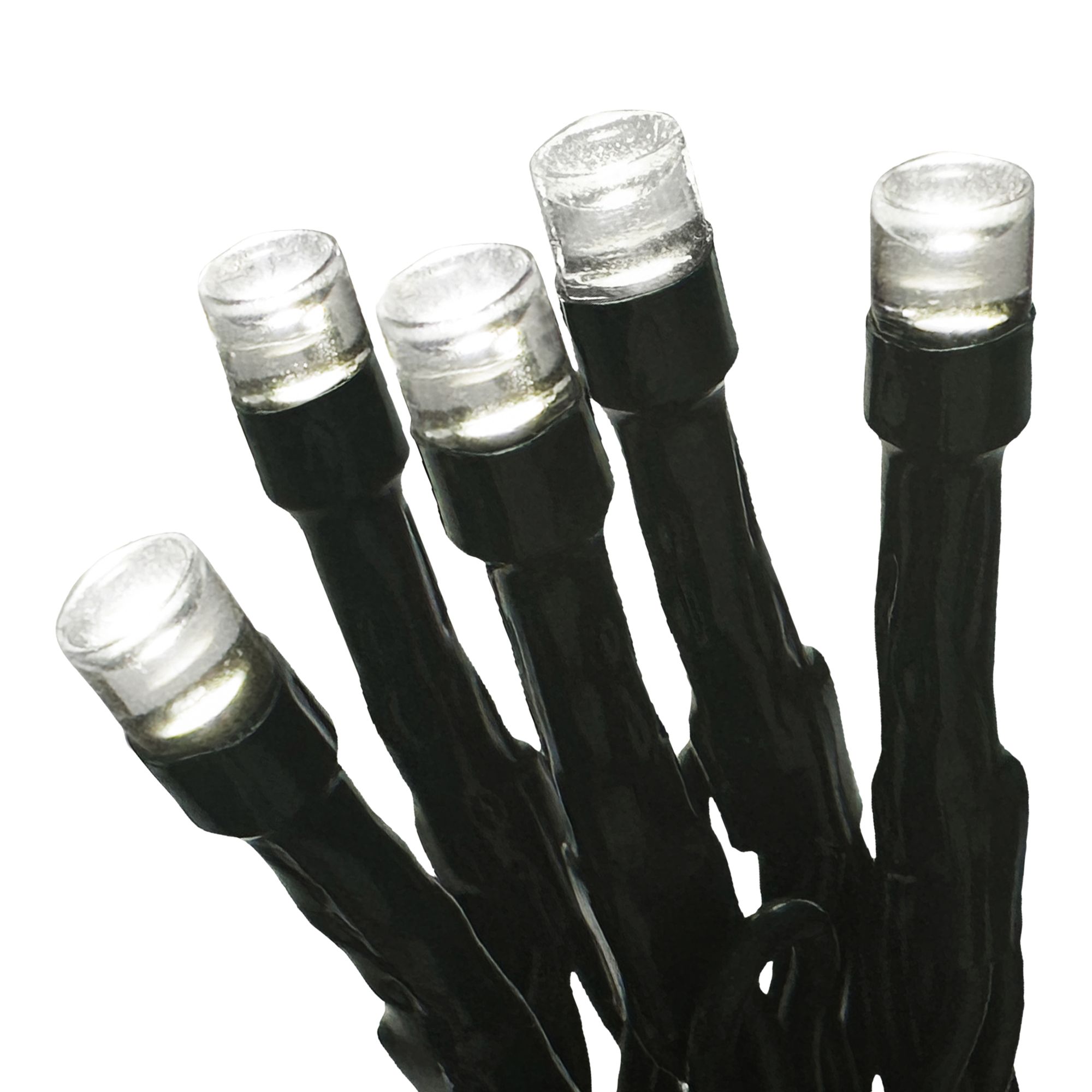 1000 Ice white LED String lights With timer function Green cable