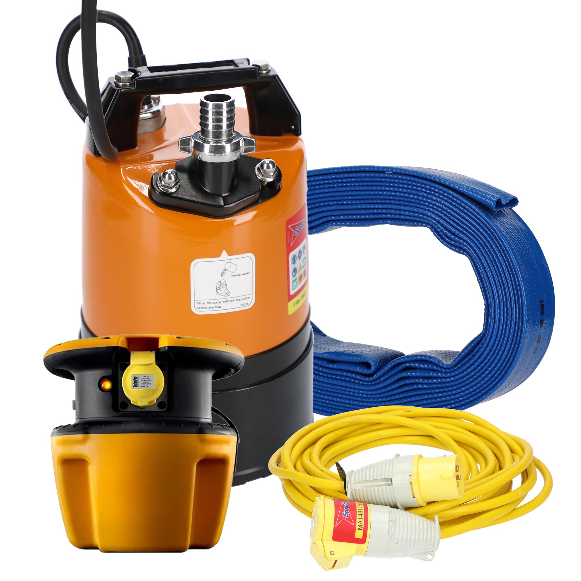 110-130V 25mm Puddle pump bundle - Weekend hire