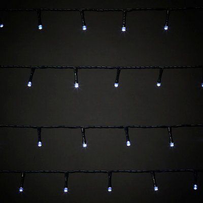 120 Ice white LED String lights Green cable | DIY at B&Q