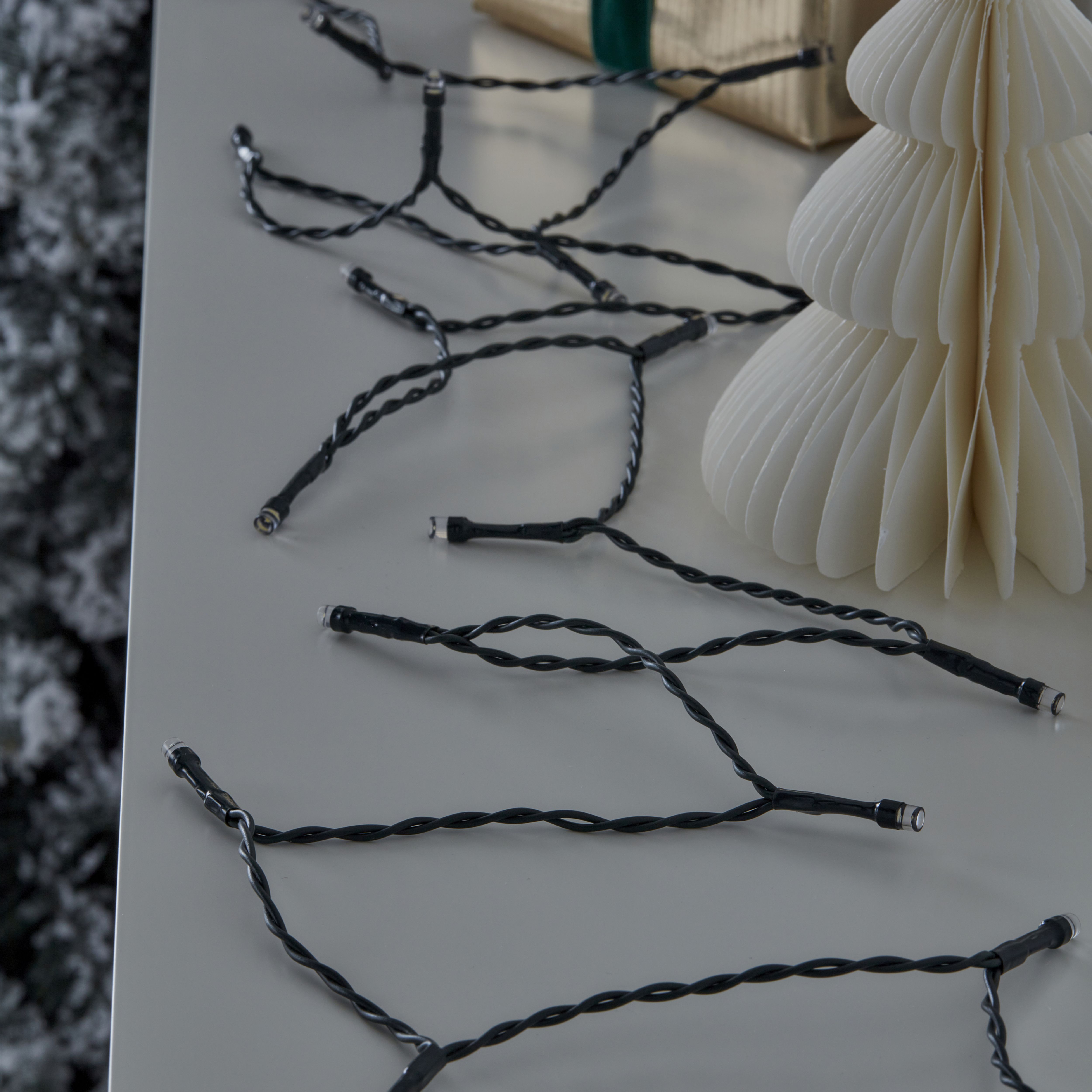 120 Ice white LED String lights With timer function & 12.2m Clear cable