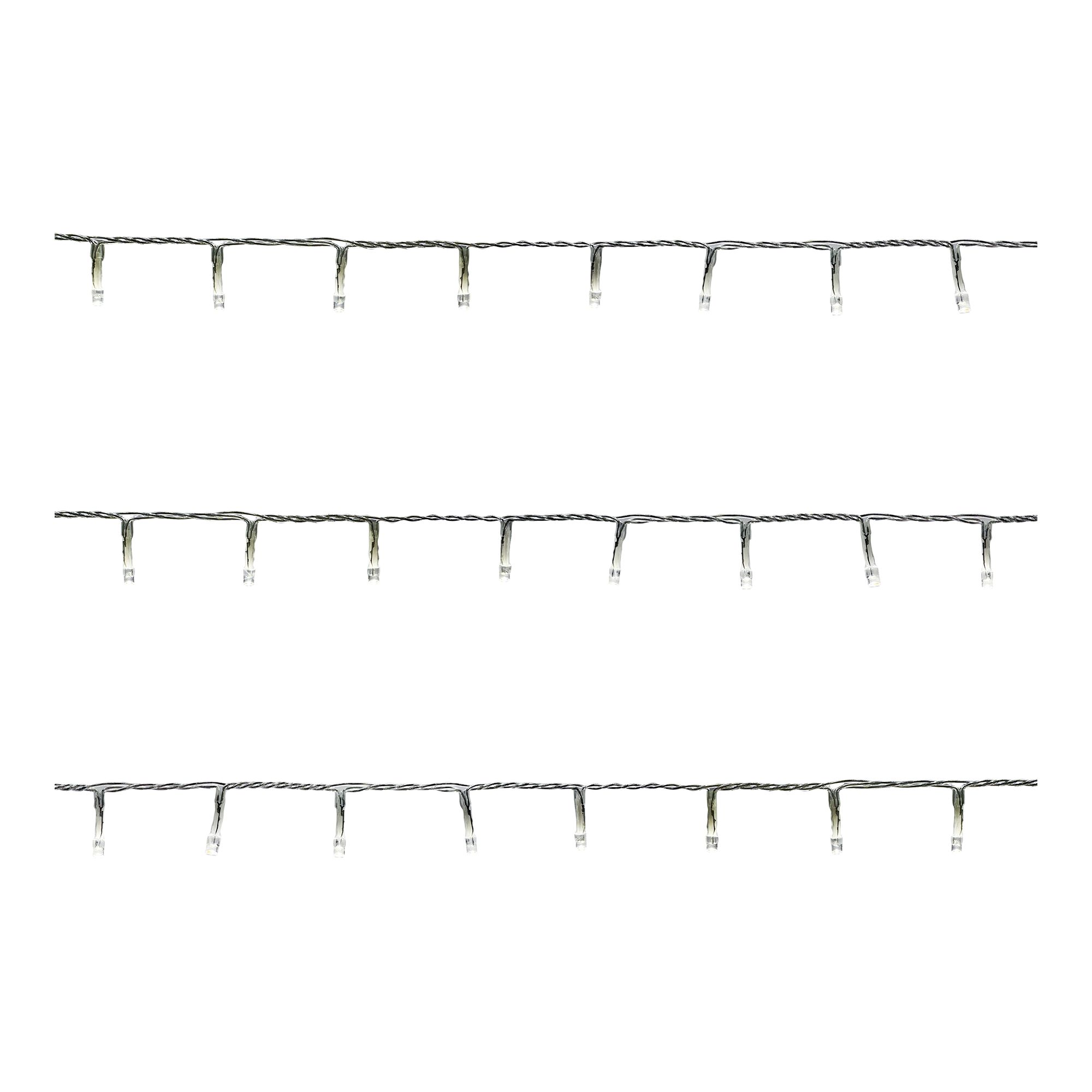 120 Ice white LED String lights With timer function Clear cable