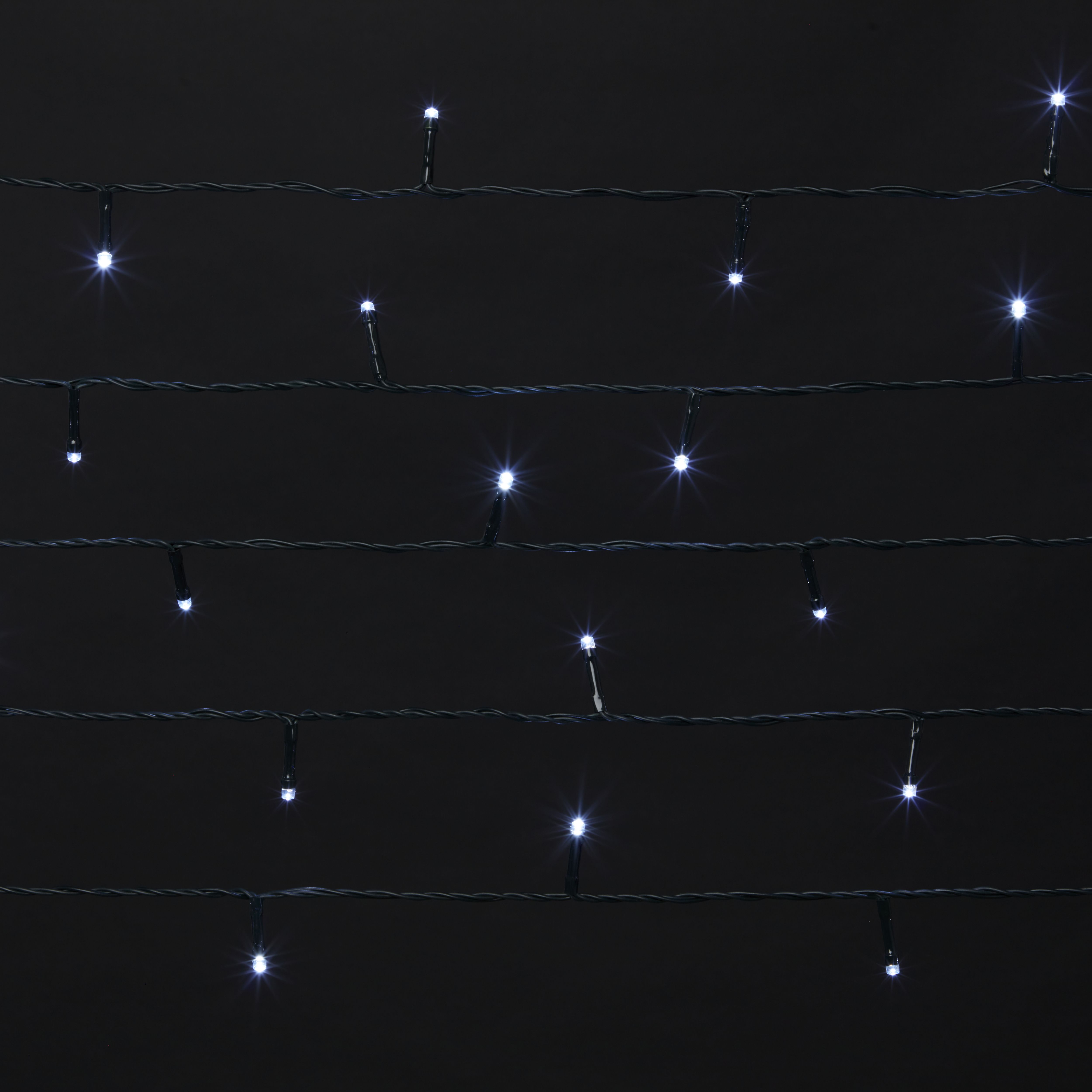 120 Ice white LED String lights With timer function Green cable