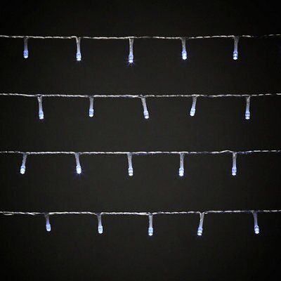 120 Ice white LED With timer String lights Clear cable | DIY at B&Q