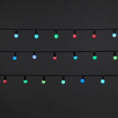 120 Multicolour Berry LED String lights Green cable | DIY at B&Q