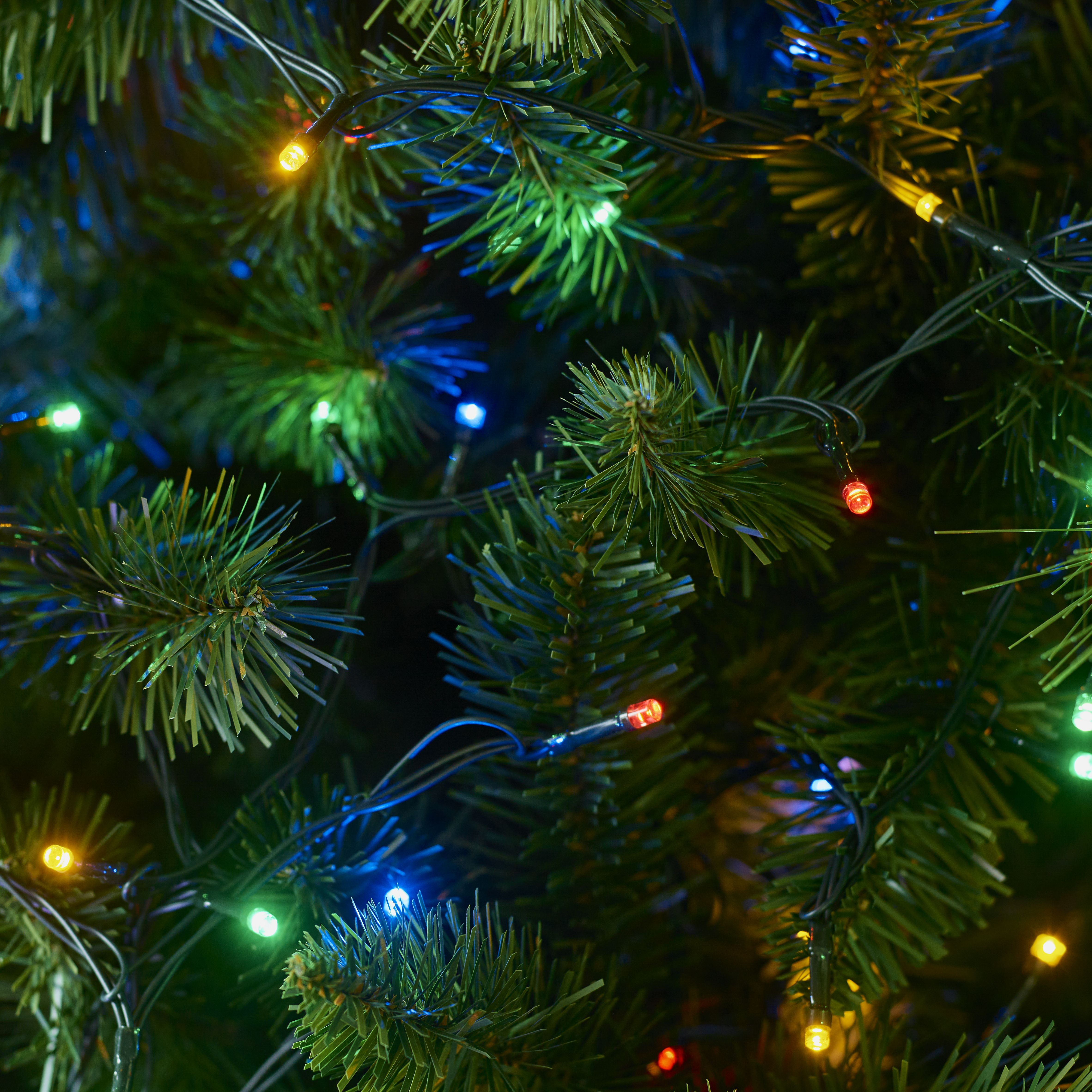 120 Multicolour LED String lights With timer function Green cable