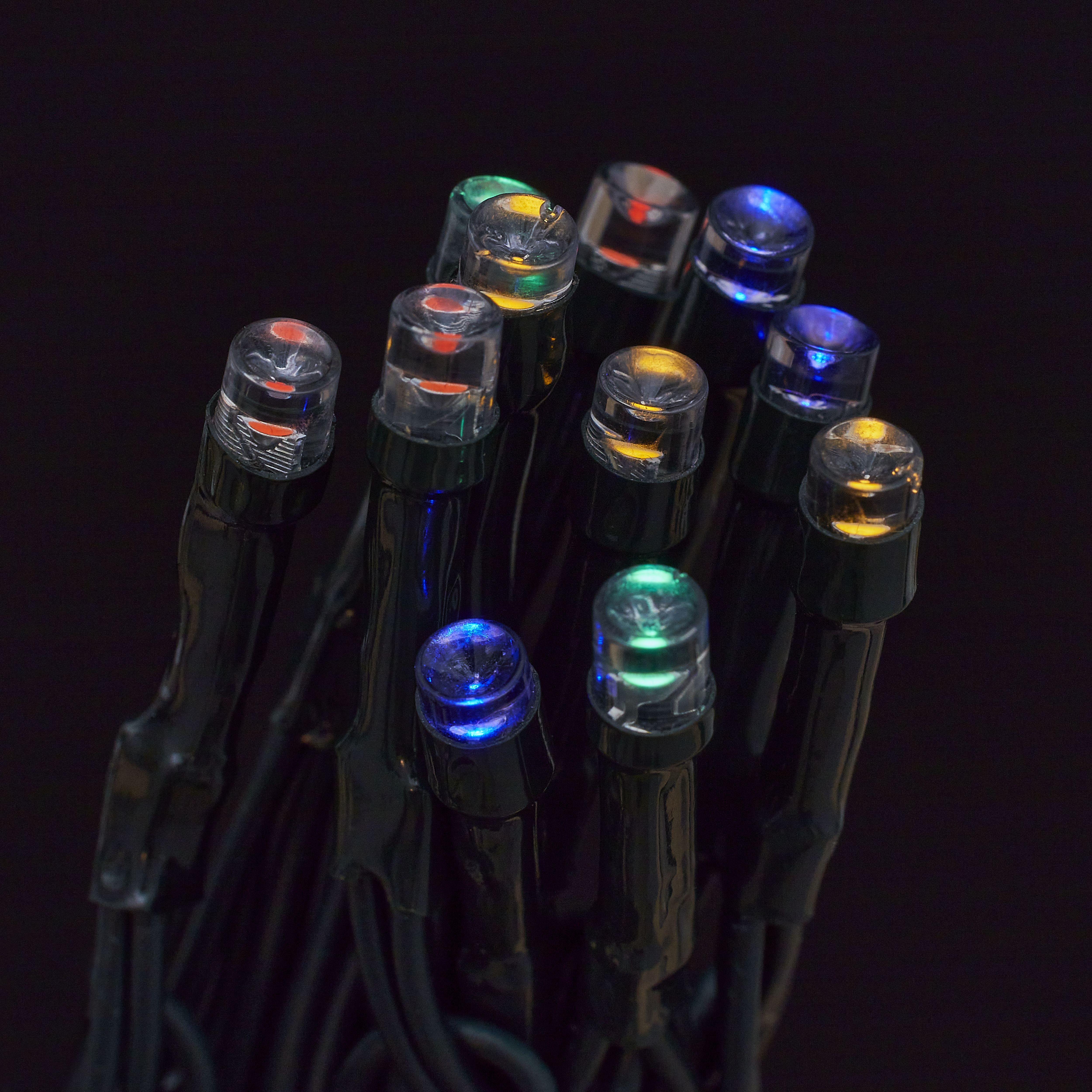 120 Multicolour LED String lights With timer function Green cable