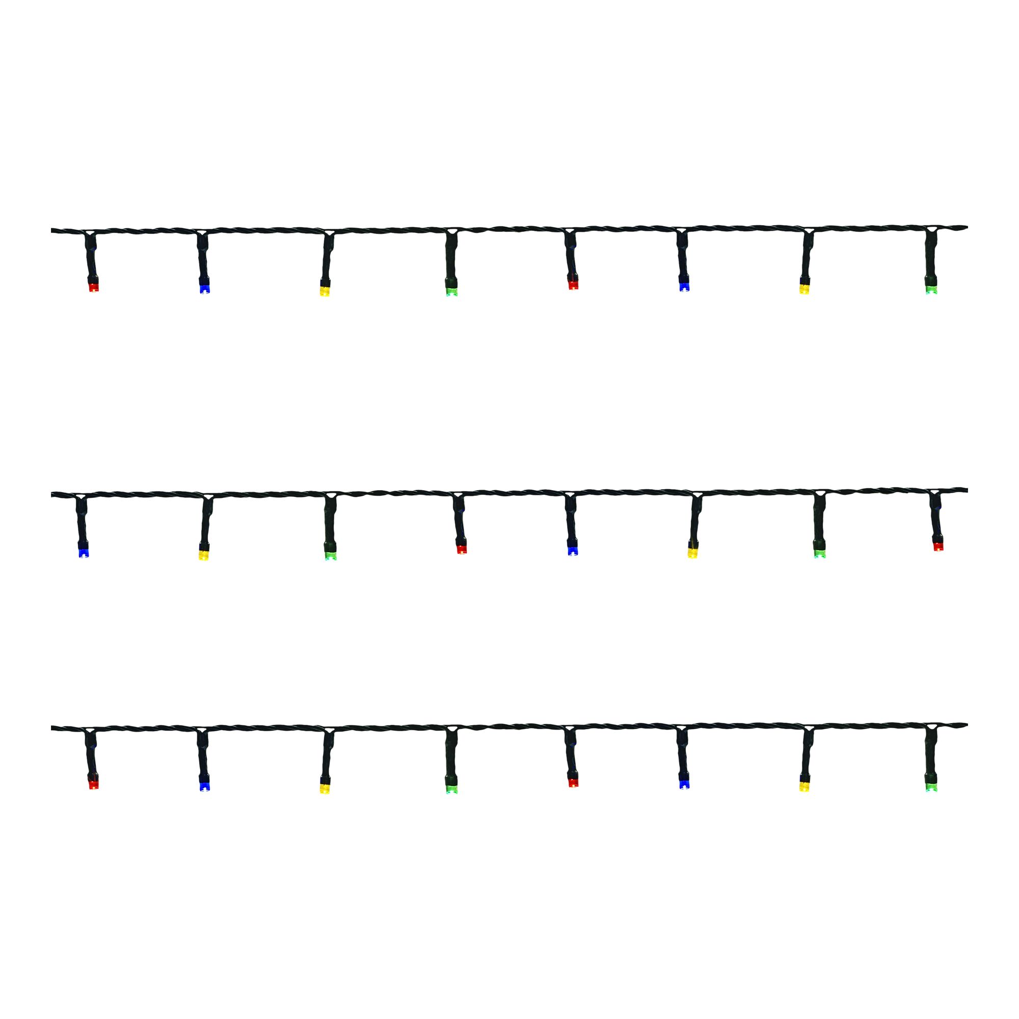 120 Multicolour LED String lights With timer function Green cable
