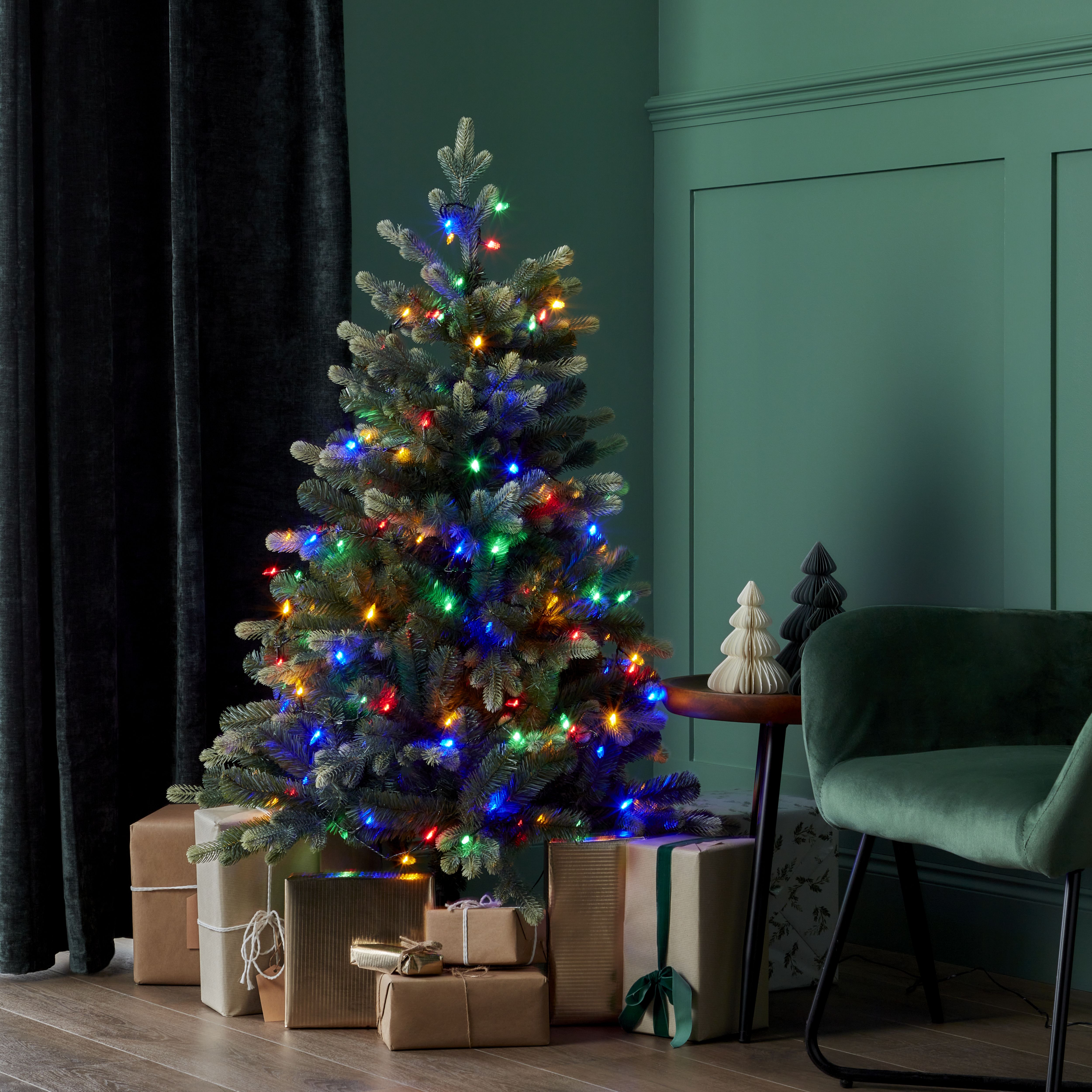 120 Multicolour LED With timer function String lights with 12m Green ...