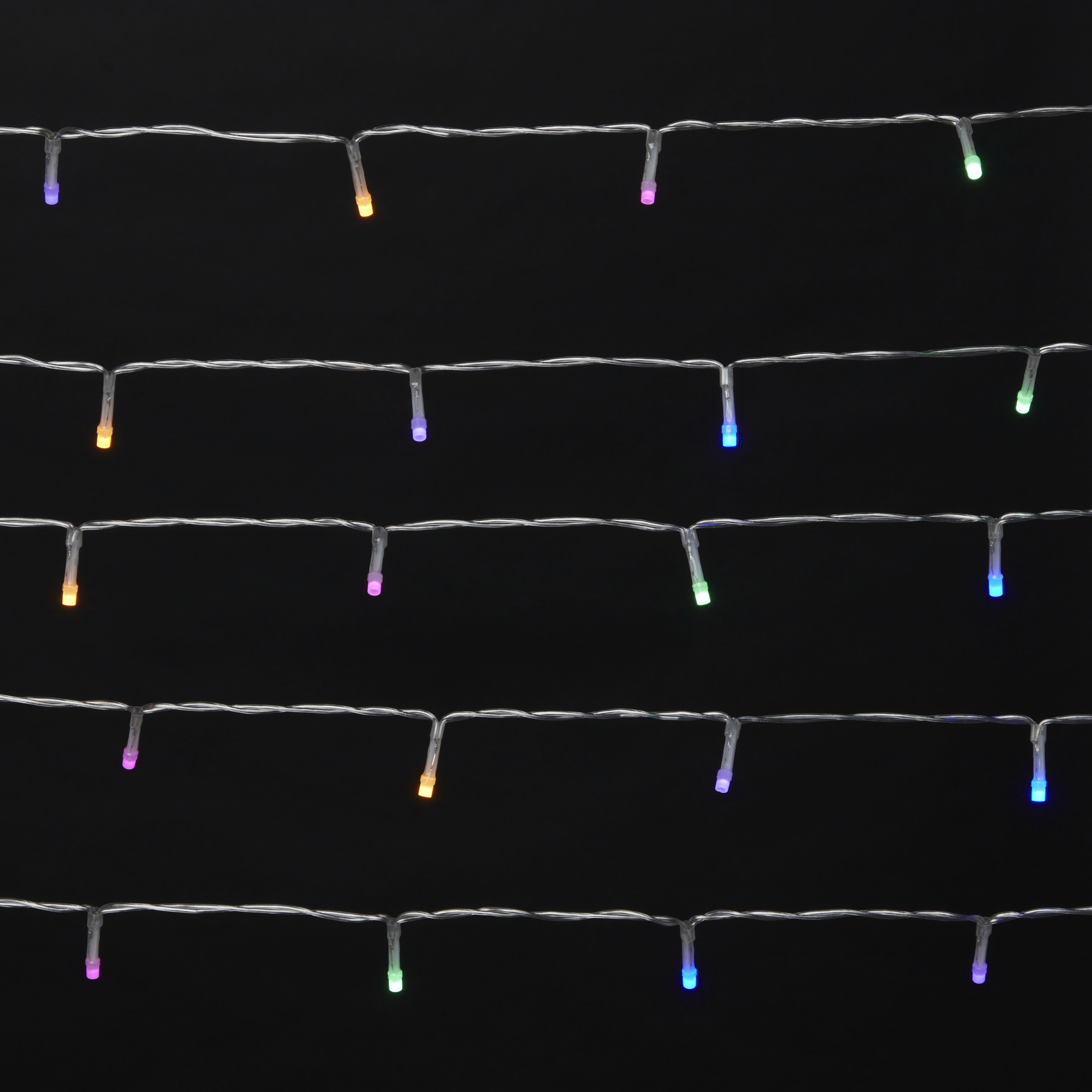 120 Rainbow LED String lights with 12.2m Clear cable | DIY at B&Q