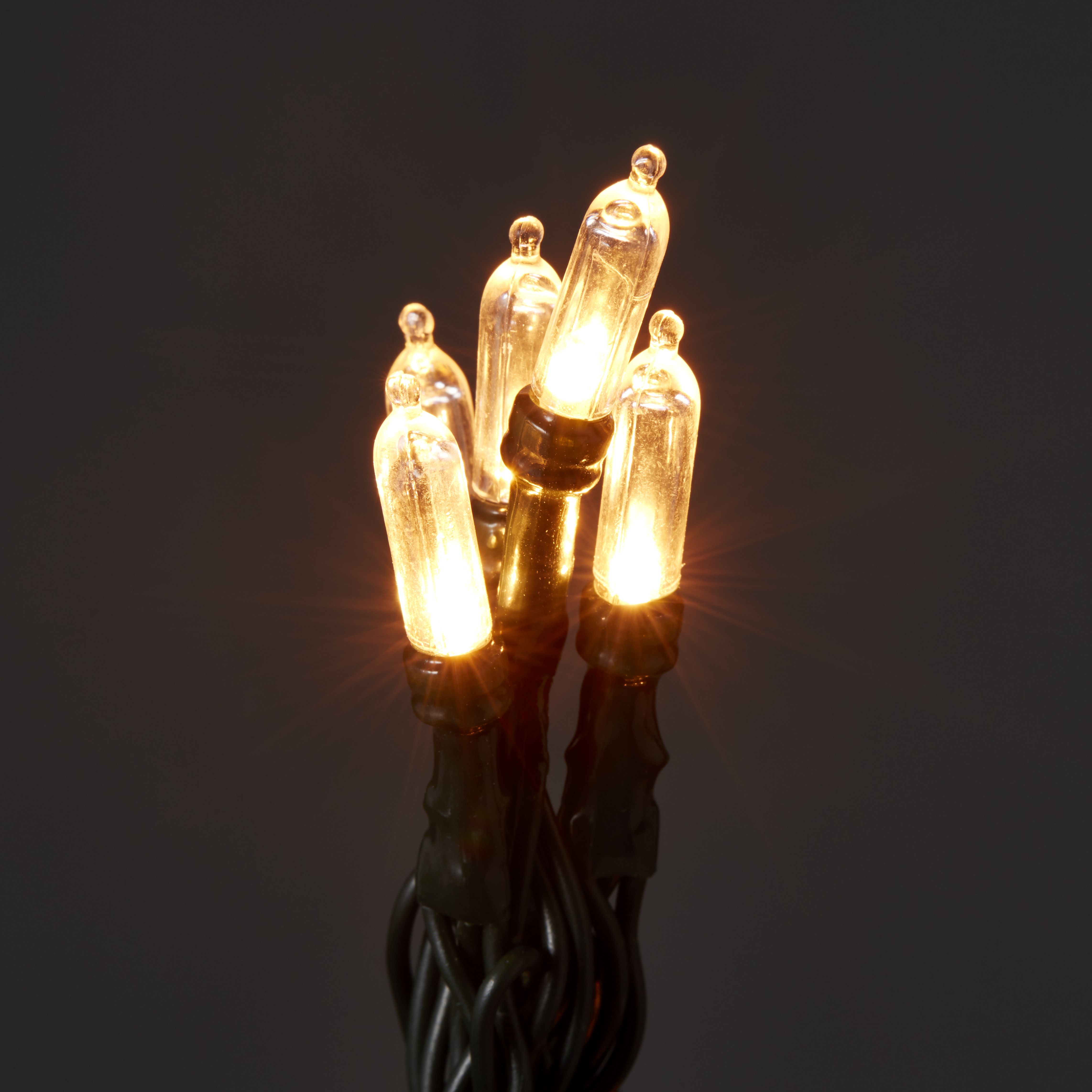 120 Warm white LED String lights With timer function Green cable