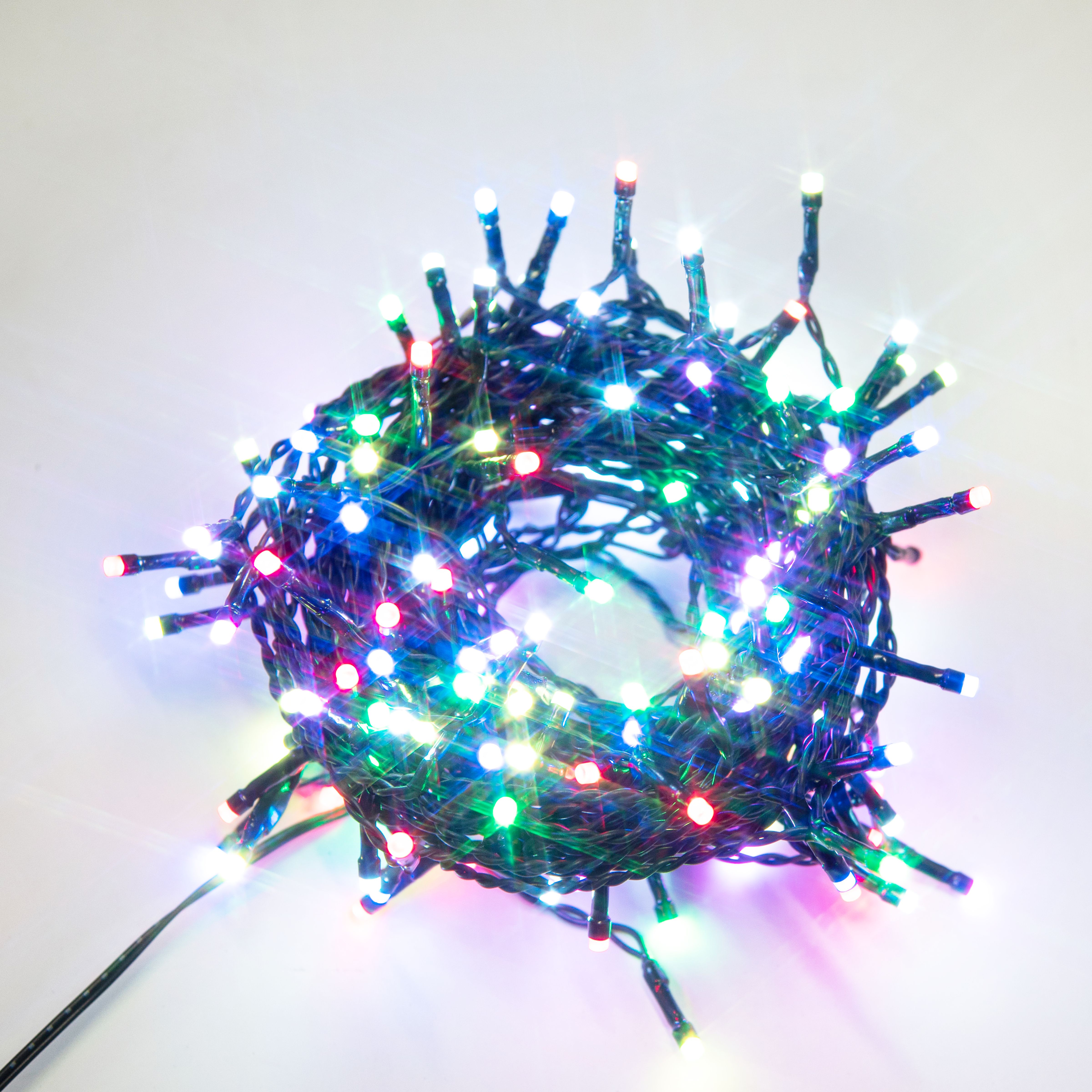 180 RGB Smart cone LED String lights Green cable