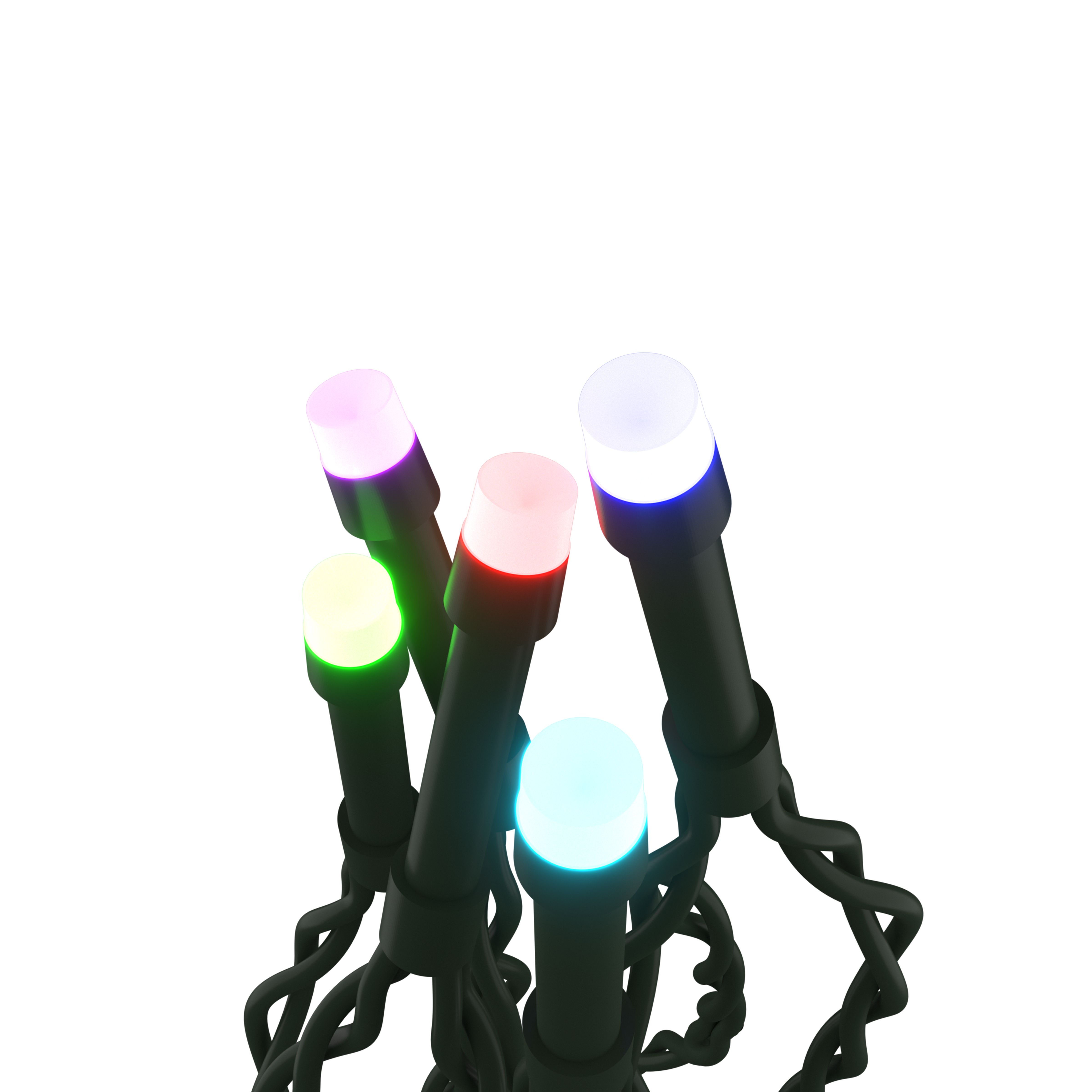 180 RGB Smart cone LED String lights Green cable