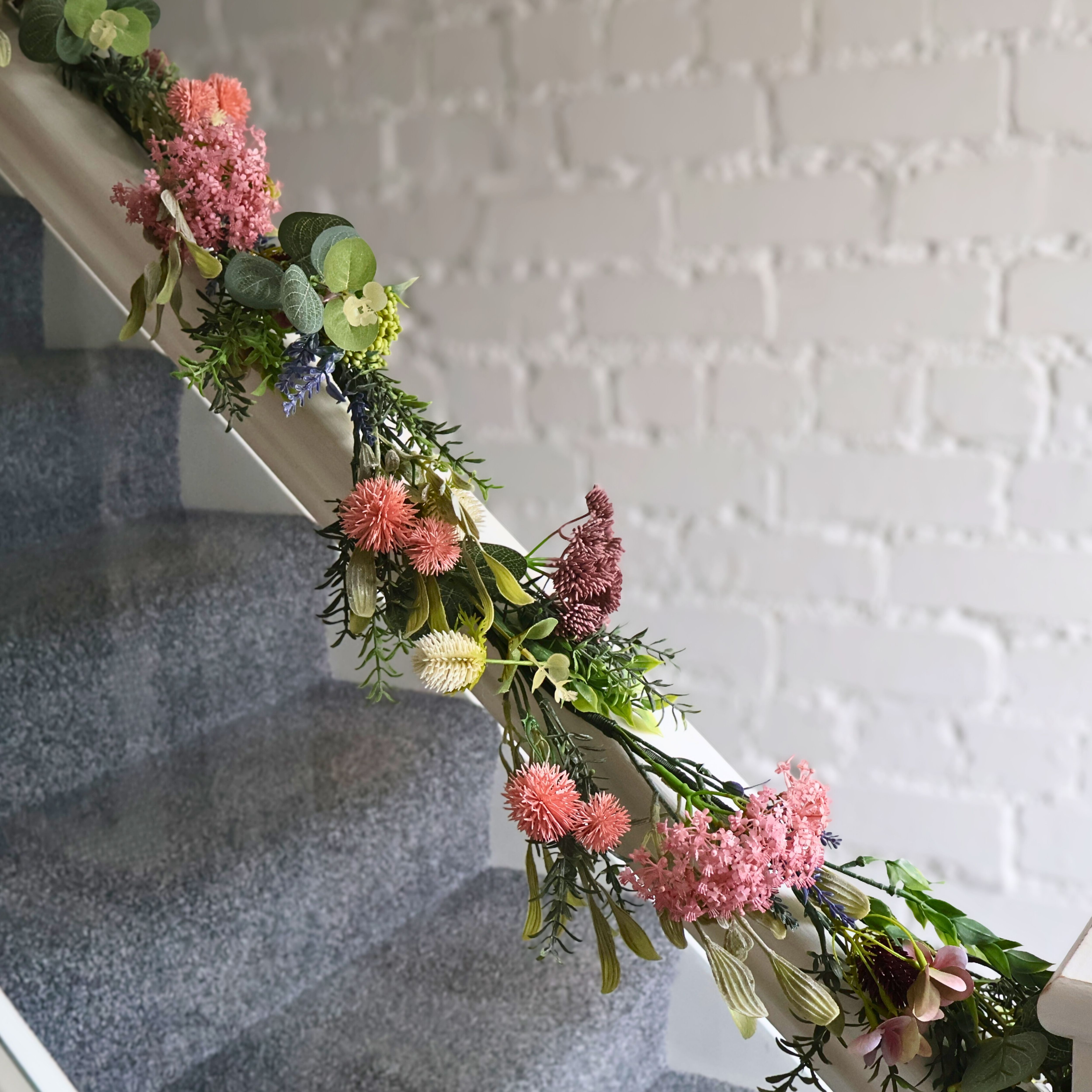 1800MM SPRING FLORAL GARLAND - PINK & GREEN