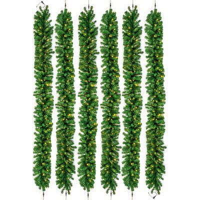 2.7m Pre-lit LED connectable Pre-lit LED connectable Green Christmas ...