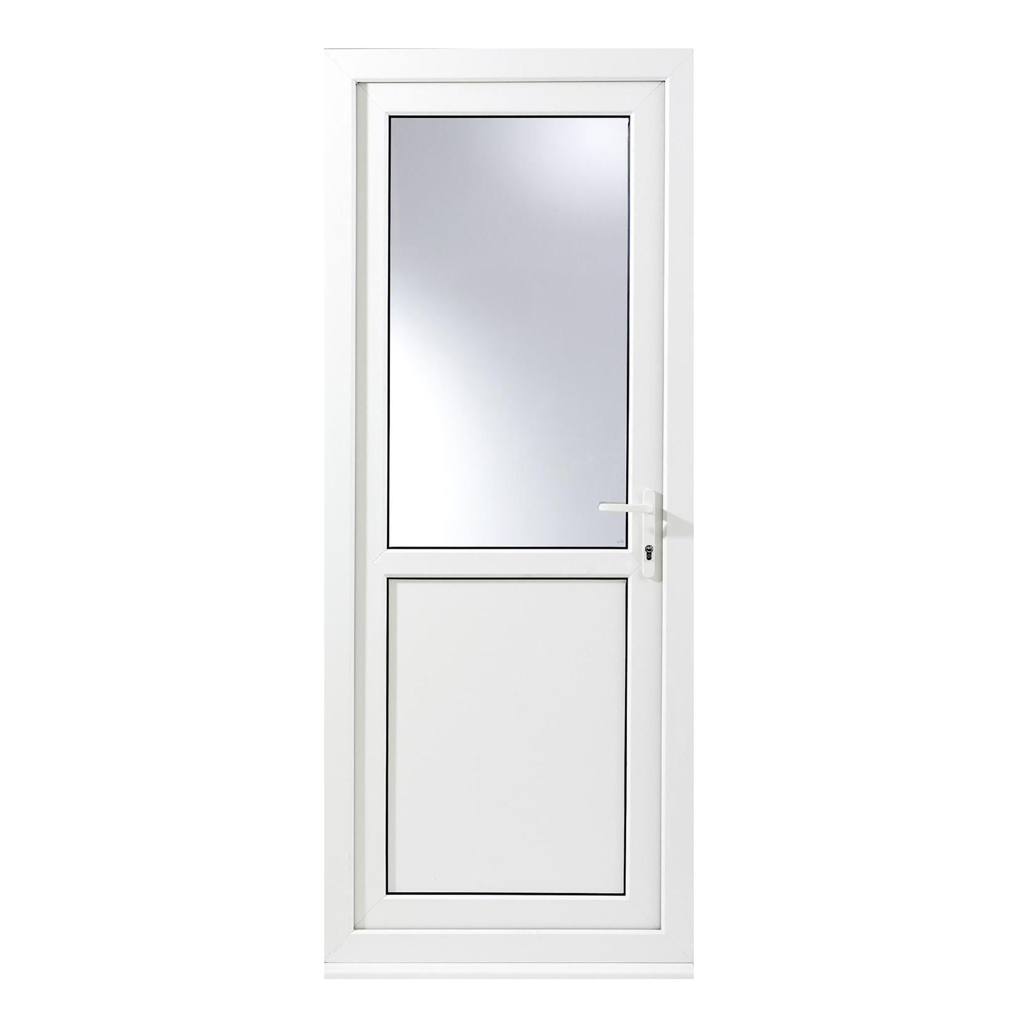 2 PANEL GLAZED INDUSTRIAL WHITE LH EXTERNAL BACK DOOR SET, (H)2055MM (W ...