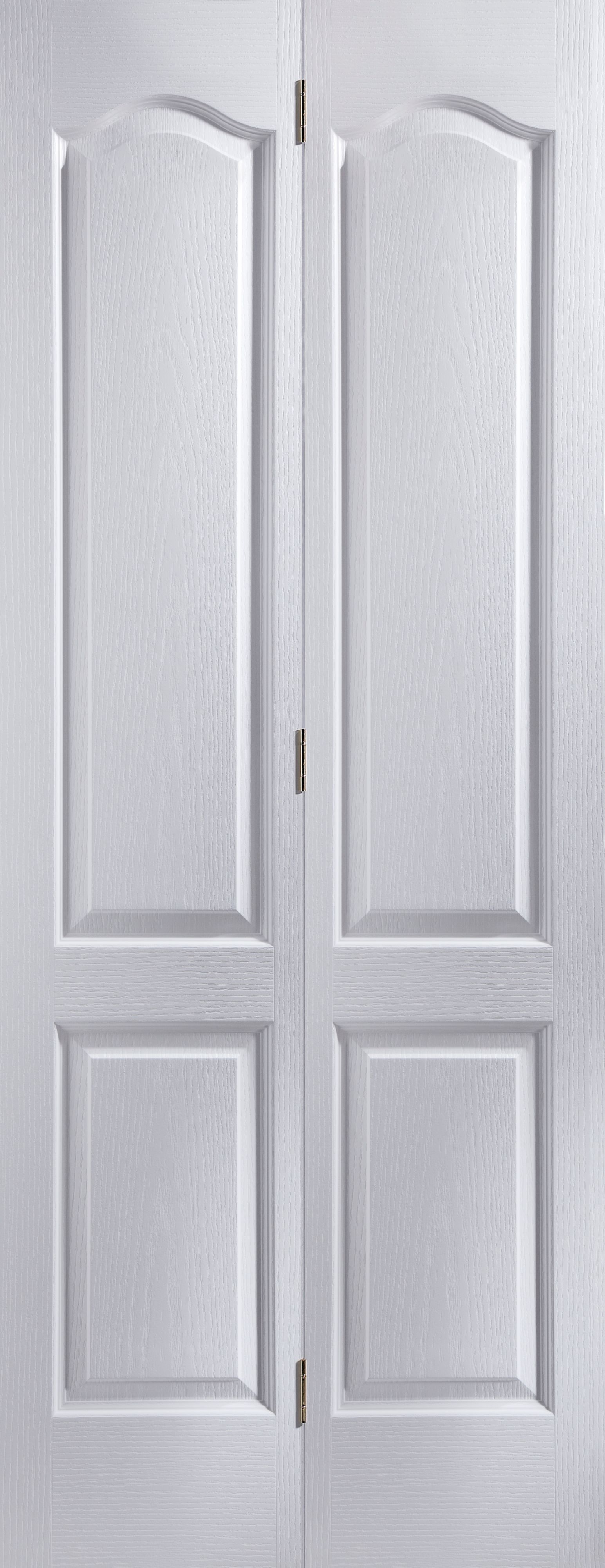 2 panel Unglazed Contemporary White Woodgrain effect Internal Bi-fold ...