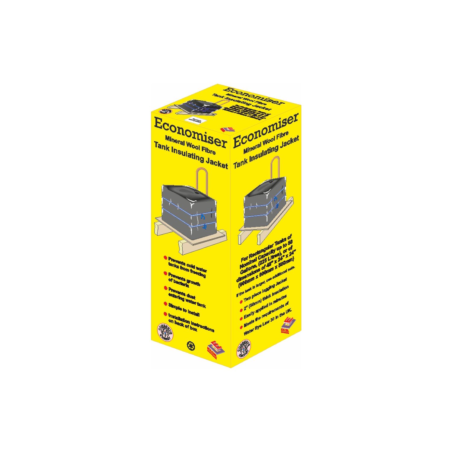 2 piece Rectangular Water tank jacket (H)1200mm (T)50mm