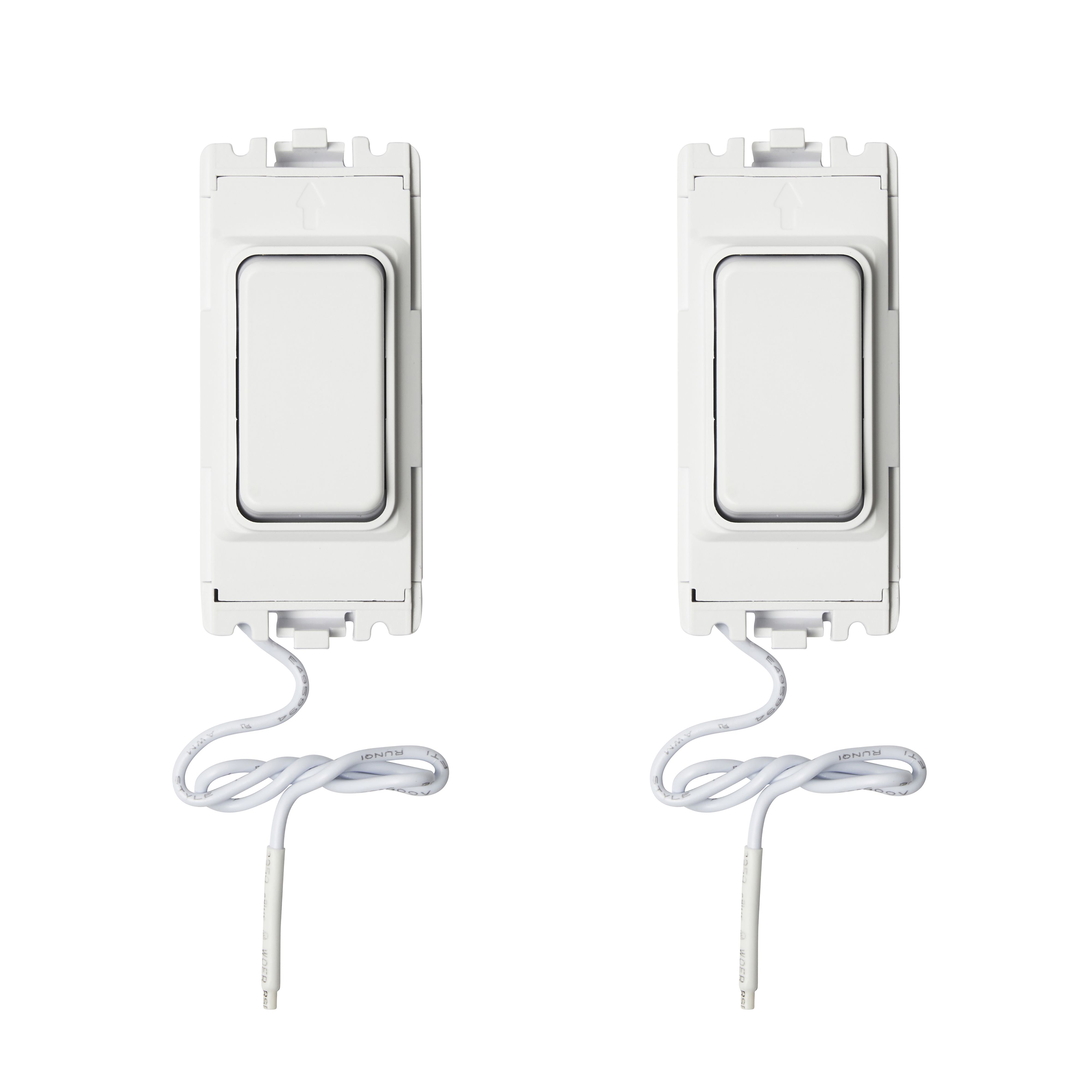 2 way 2 gang Retractive switch Kinetic Matt White
