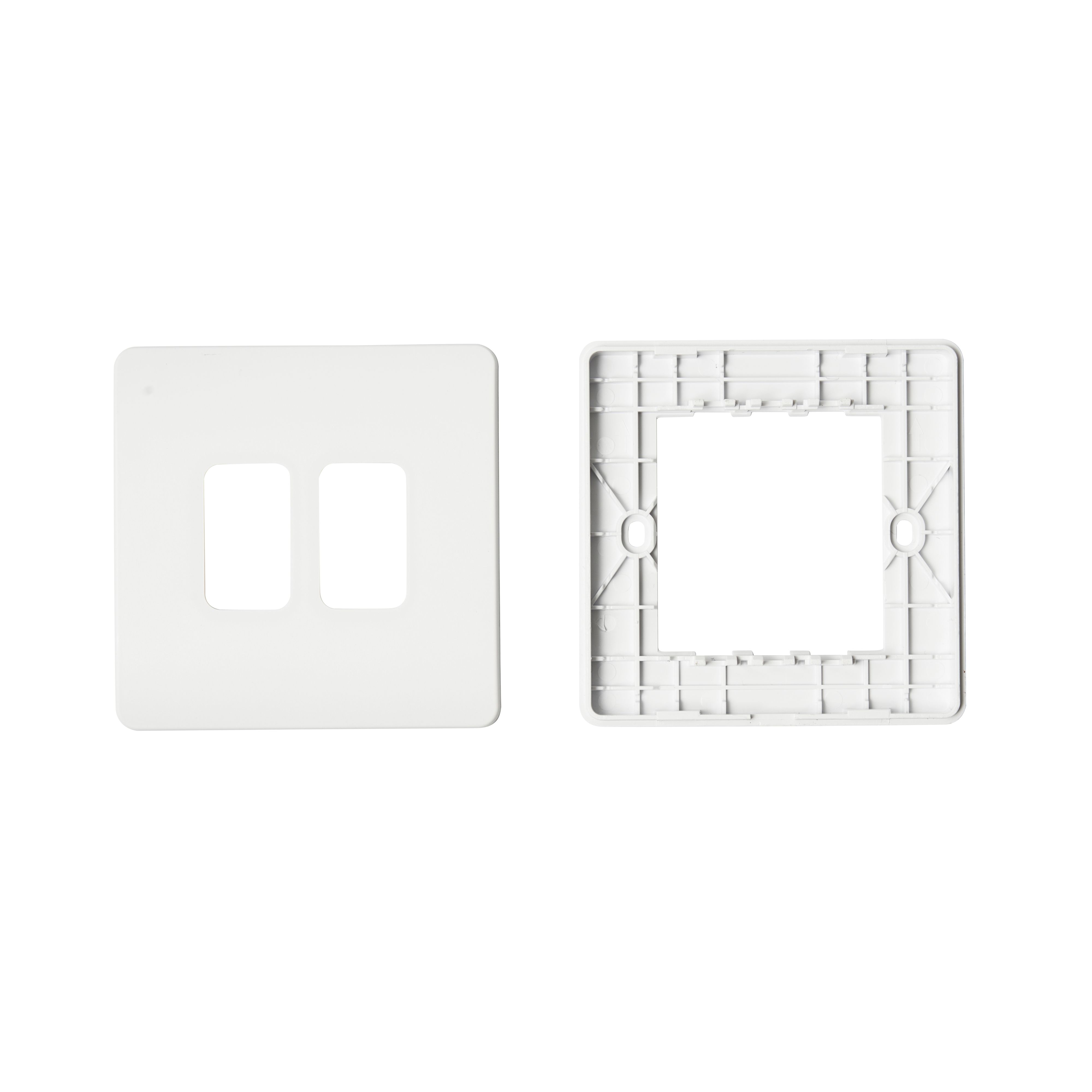 2 way 2 gang Retractive switch Kinetic Matt White