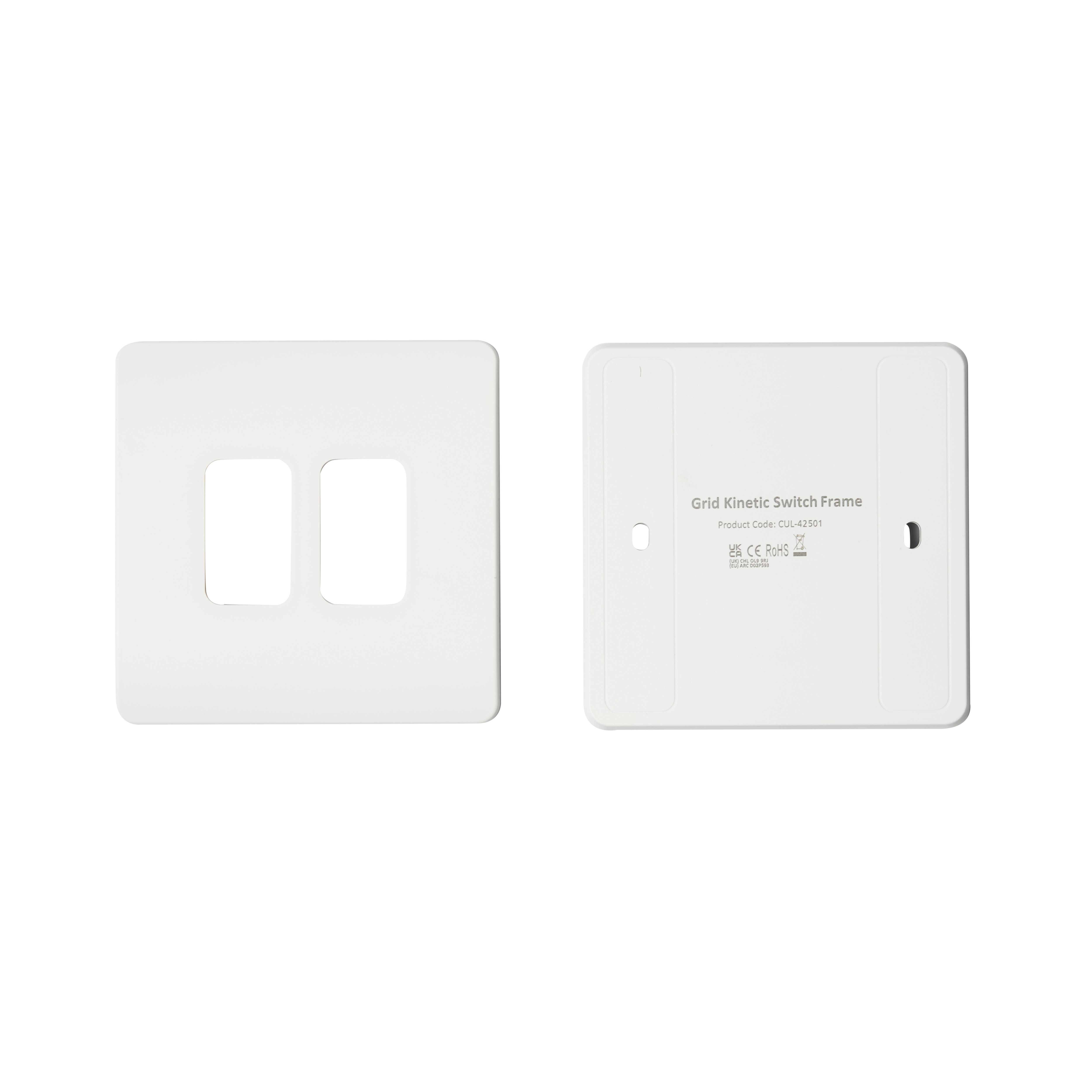 2 way 2 gang Retractive switch Kinetic Matt White