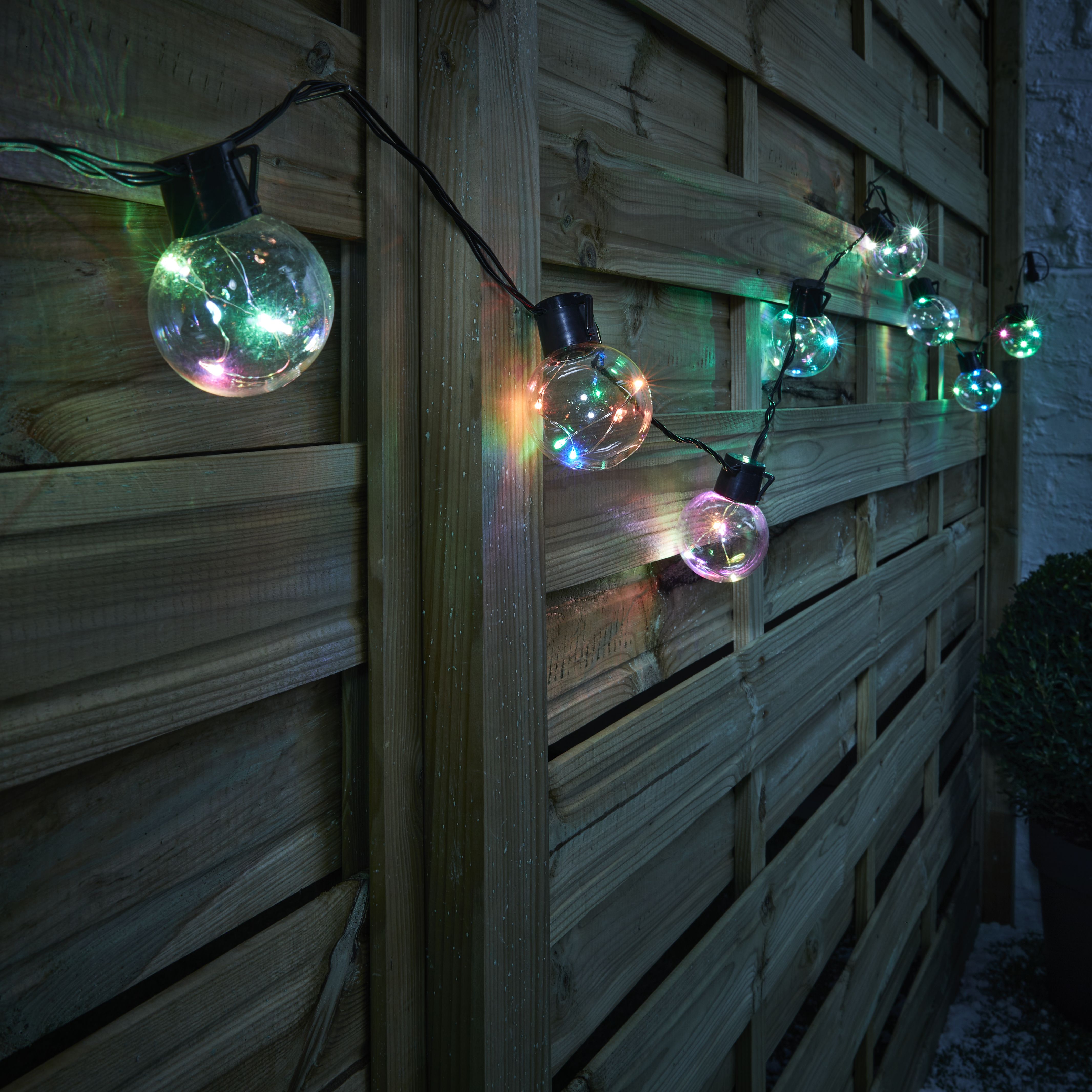 20 Colour changing Festoon LED String lights With timer function Black ...