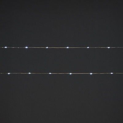 20 Ice white Copper wire LED String lights with Silver cable | DIY at B&Q