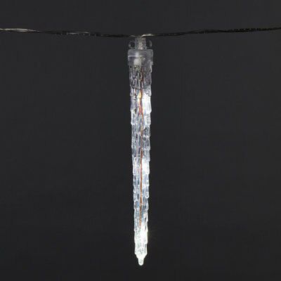 20 Ice white LED String lights With timer function Clear cable