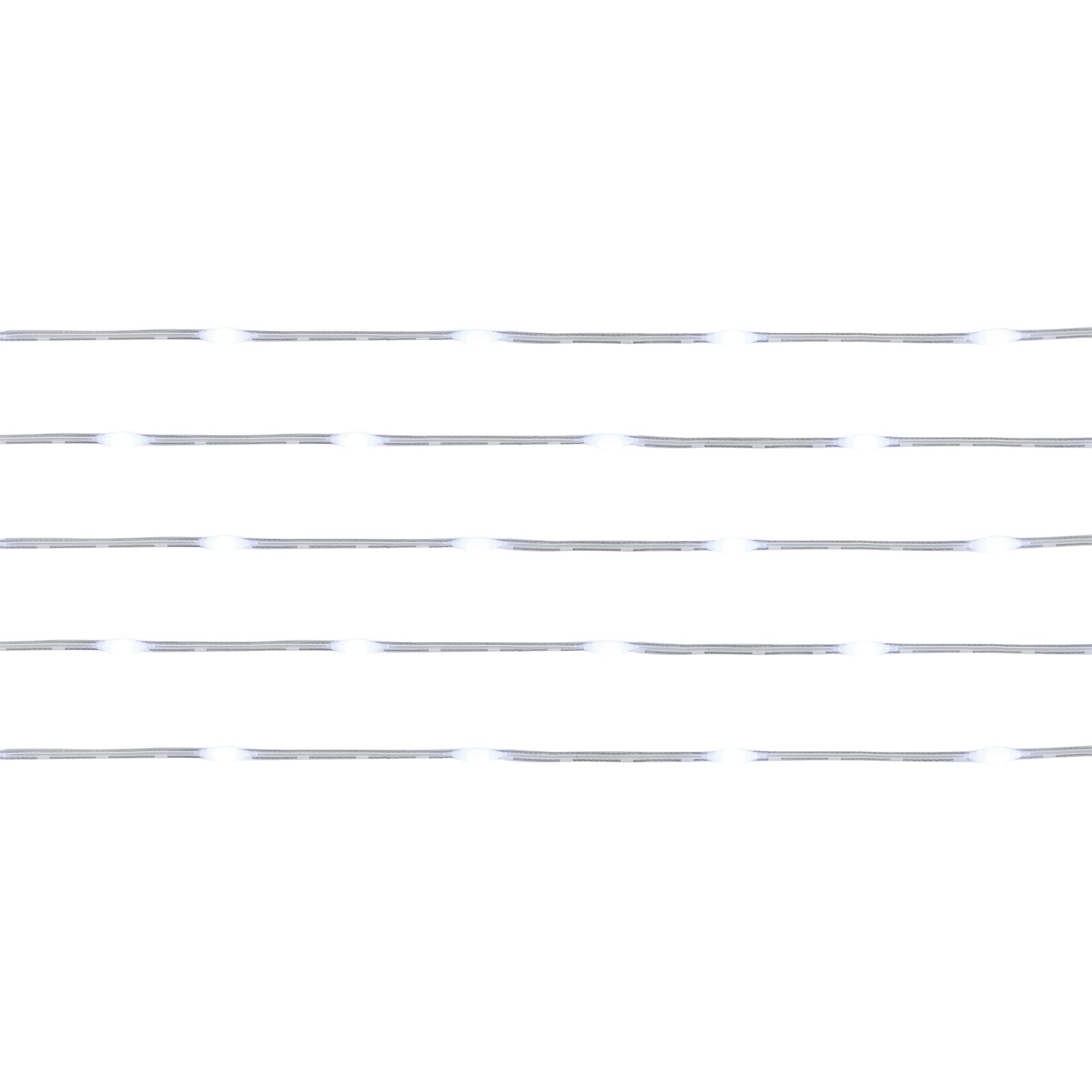 20 Ice white LED String lights With timer function Clear cable