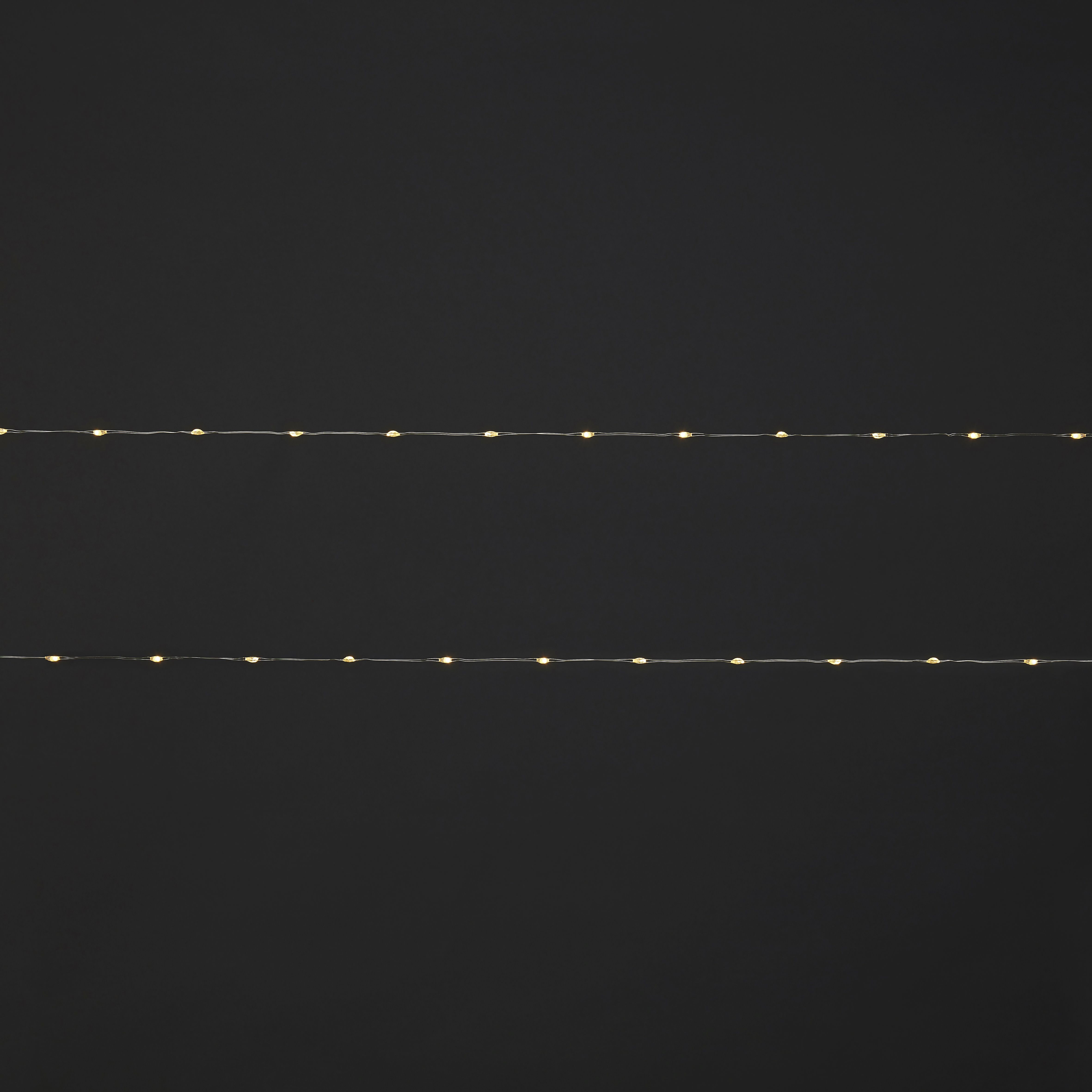 20 Multi White LED String lights With timer function & 0.96m Silver cable