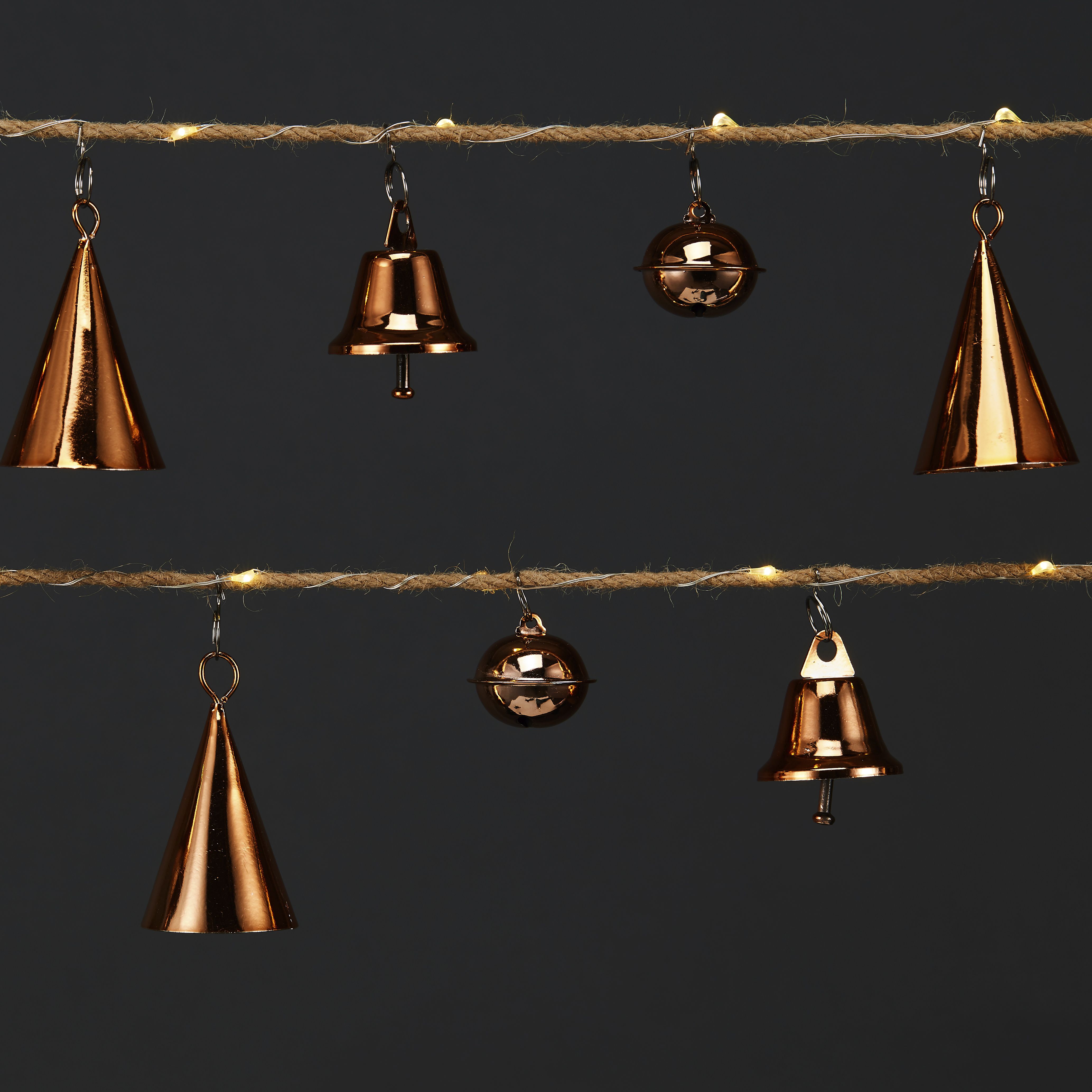 20 Warm white Bells LED String lights with Clear cable | DIY at B&Q