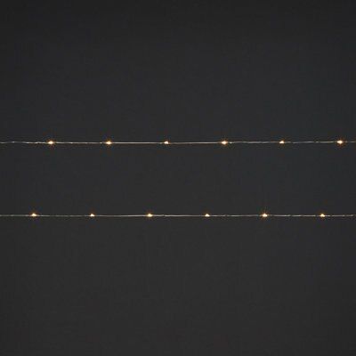 20 Warm white Copper wire LED With timer String lights Silver cable