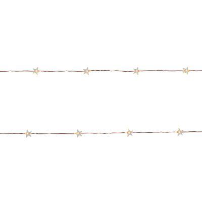 20 Warm white Star wire LED String lights With timer function Copper cable