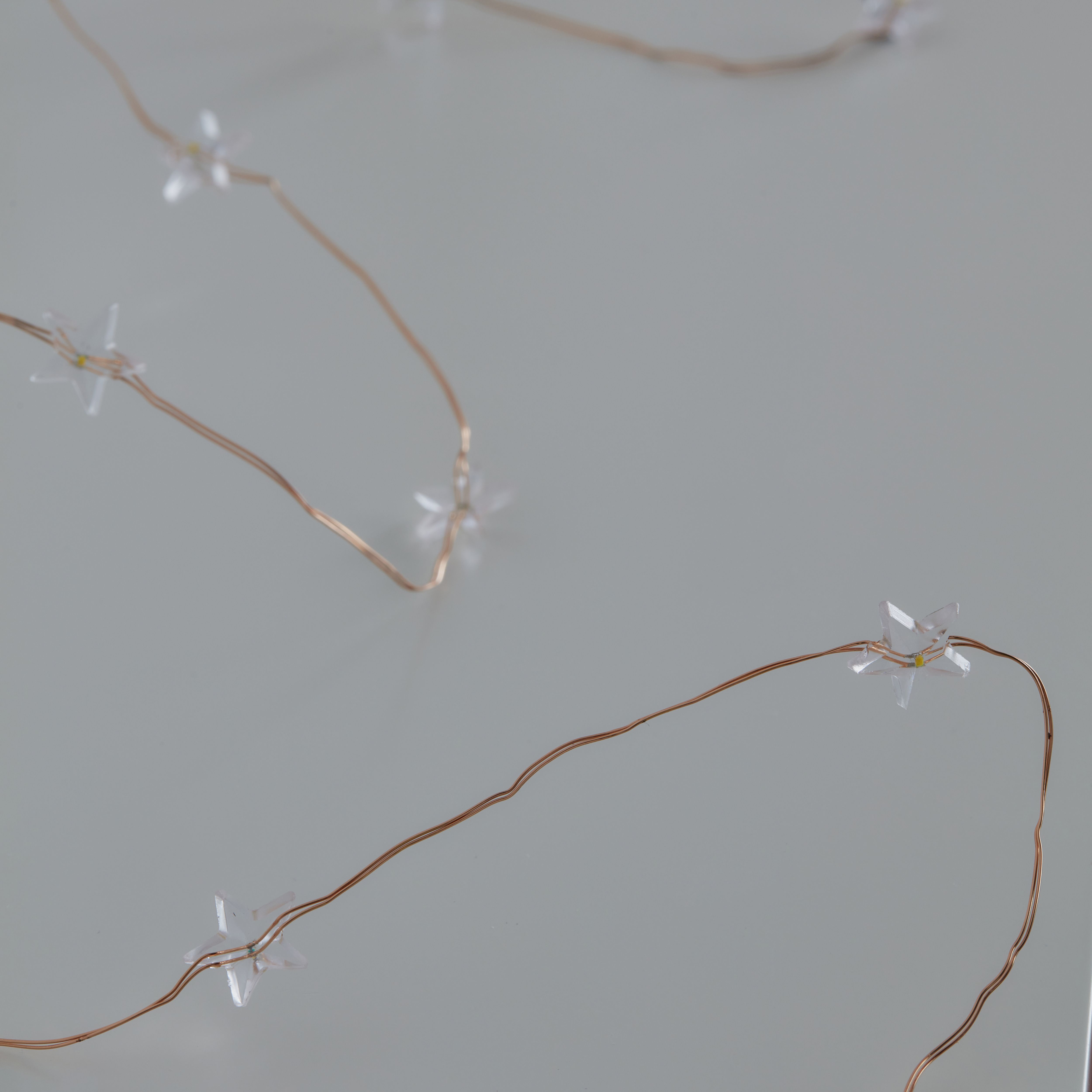 20 Warm white Star wire LED String lights With timer function Copper cable