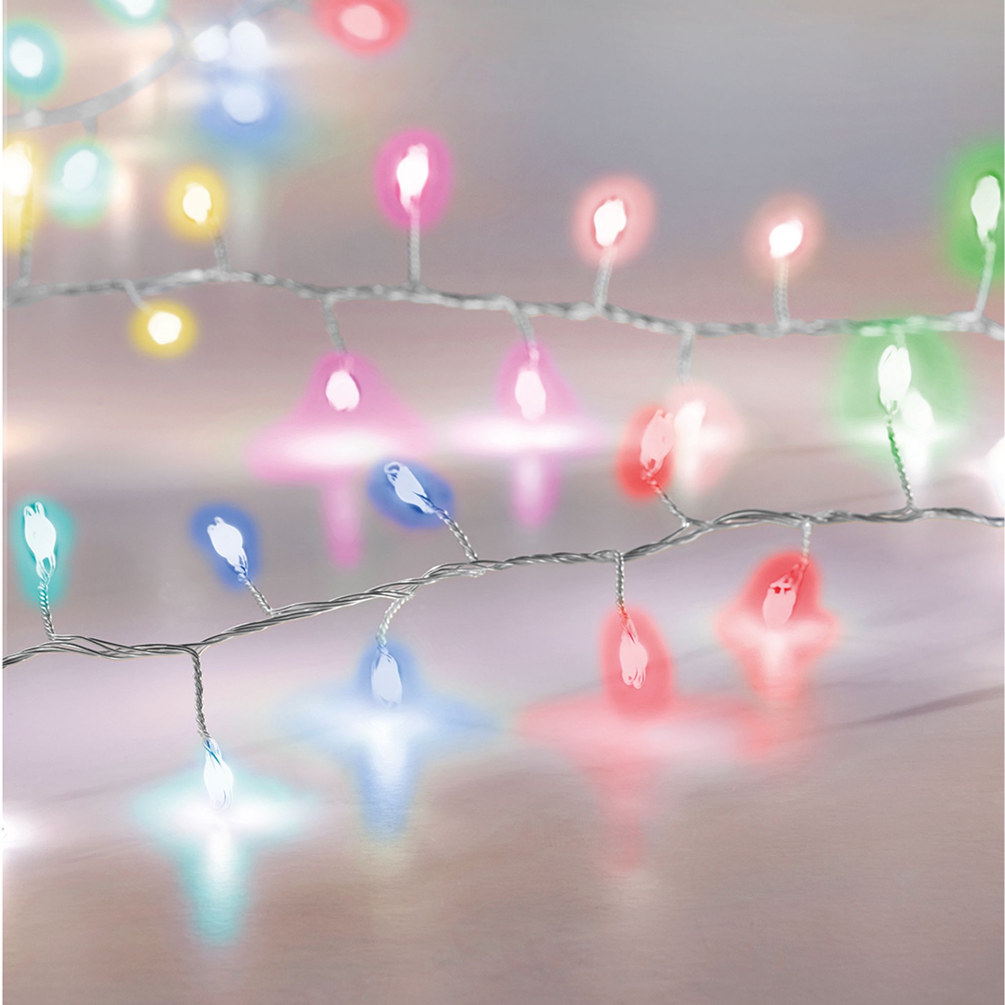 200 Multicolour LED Garland String lights Silver cable | DIY at B&Q