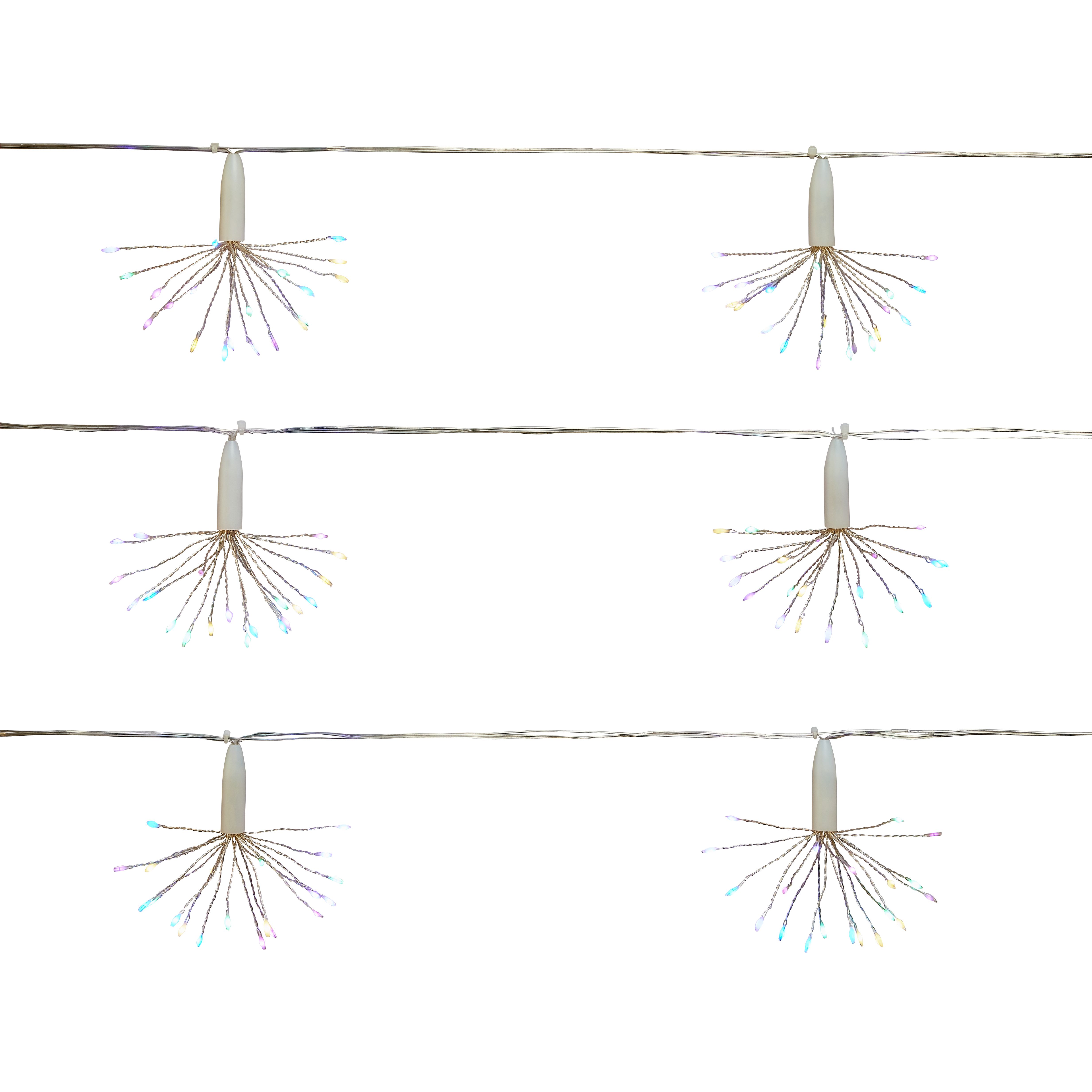 200 Rainbow Starburst LED String lights With timer function & 3m Clear ...
