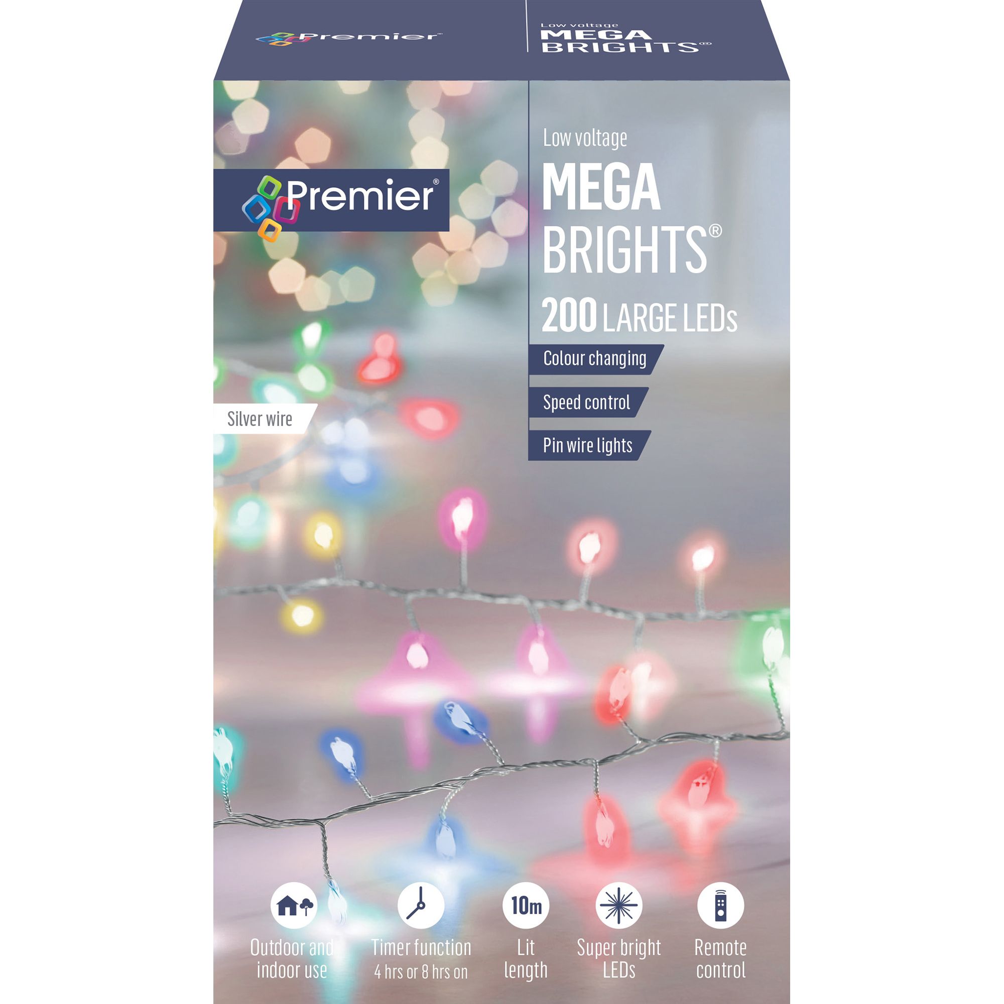 200 RGB Garland LED String lights Silver cable