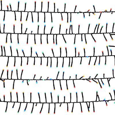 2000 Multicolour Cluster LED String lights With timer function Green cable