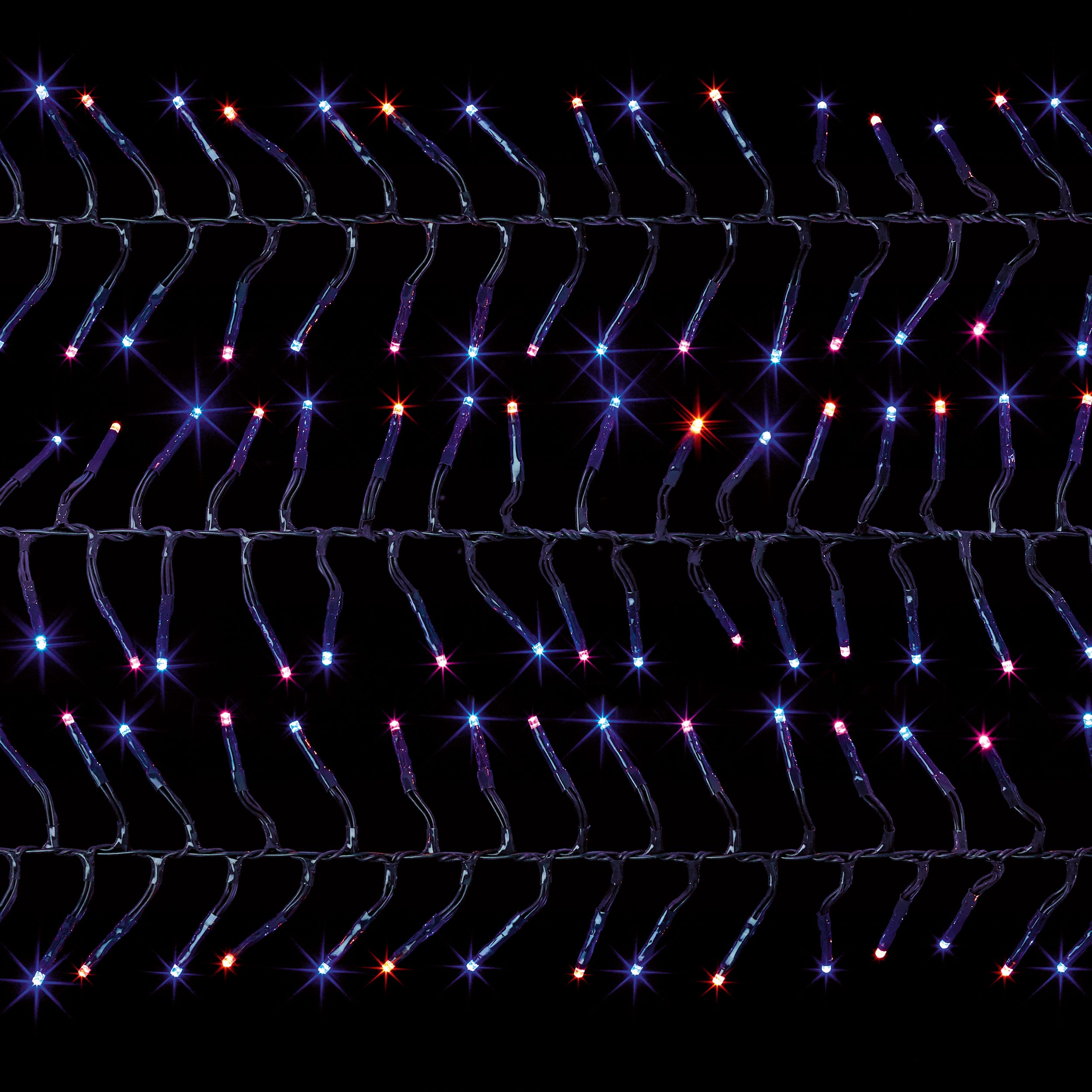 2000 Multicolour Multi-action Rainbow Brights LED Cluster lights Green cable | DIY at B&Q