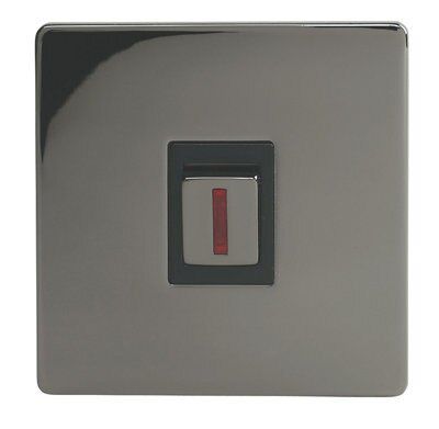 20A Rocker Flat Control switch Black Nickel effect | DIY at B&Q