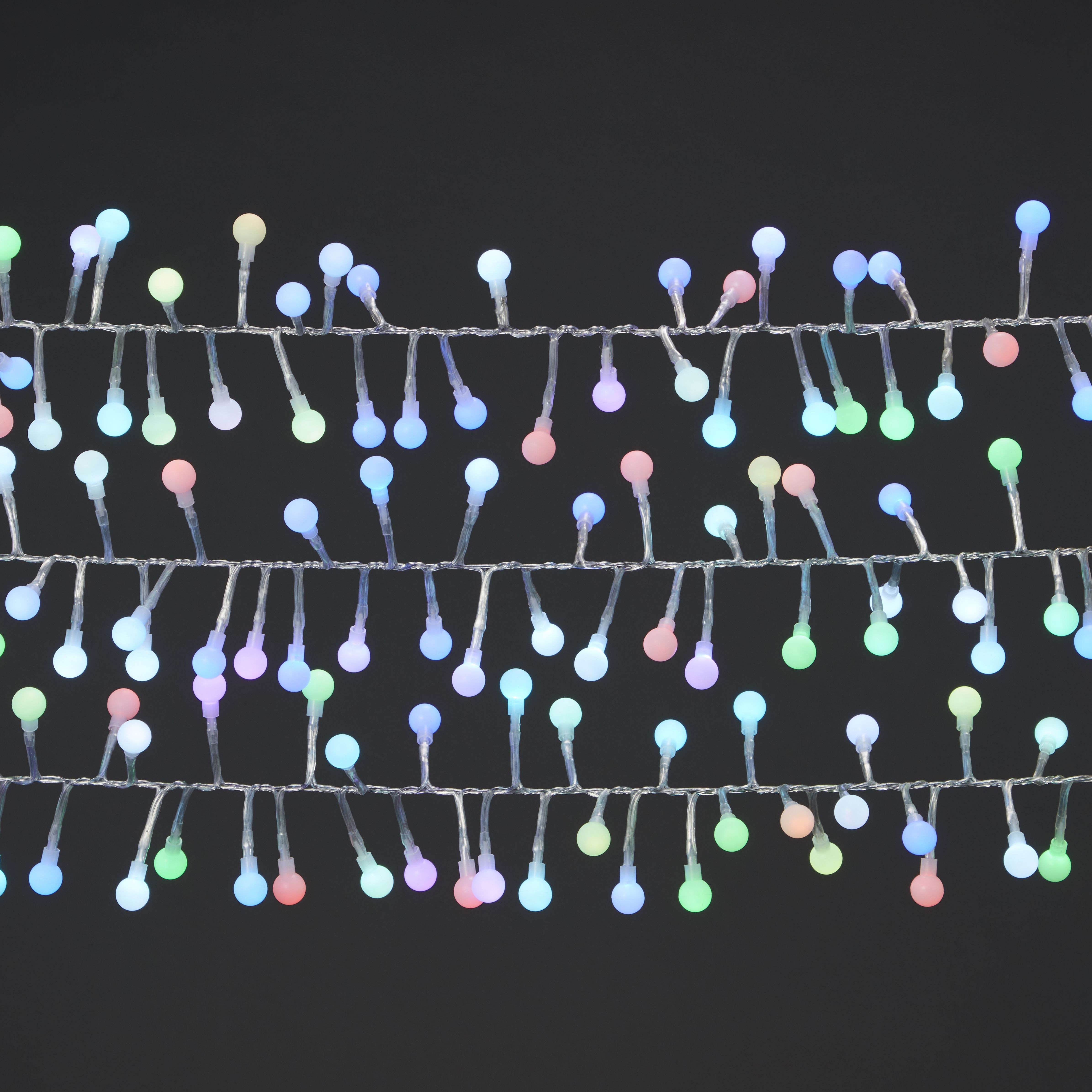 240 Colour changing Berry LED Cluster string light with Clear cable ...