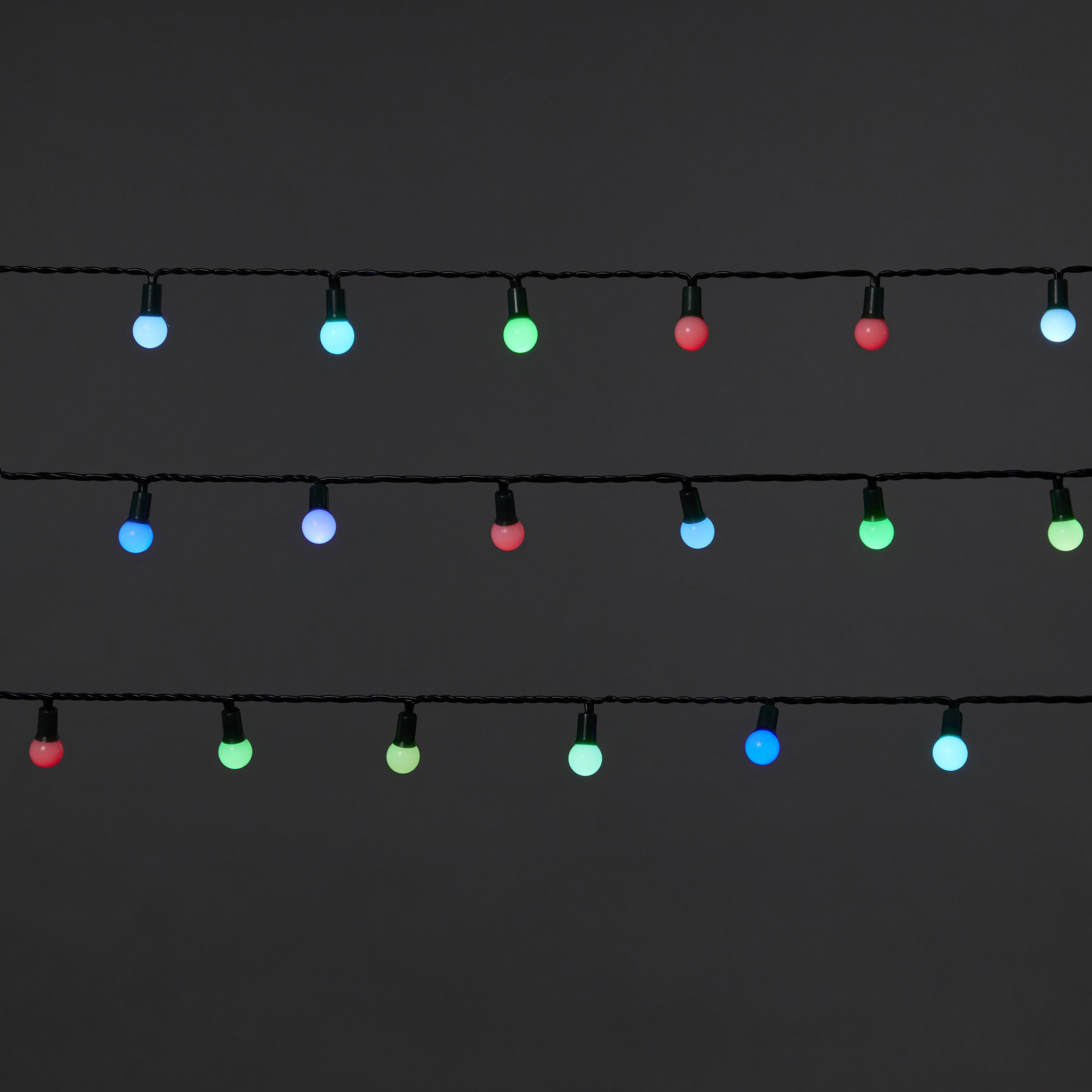 240 Colour changing Berry LED String lights With timer function Green cable